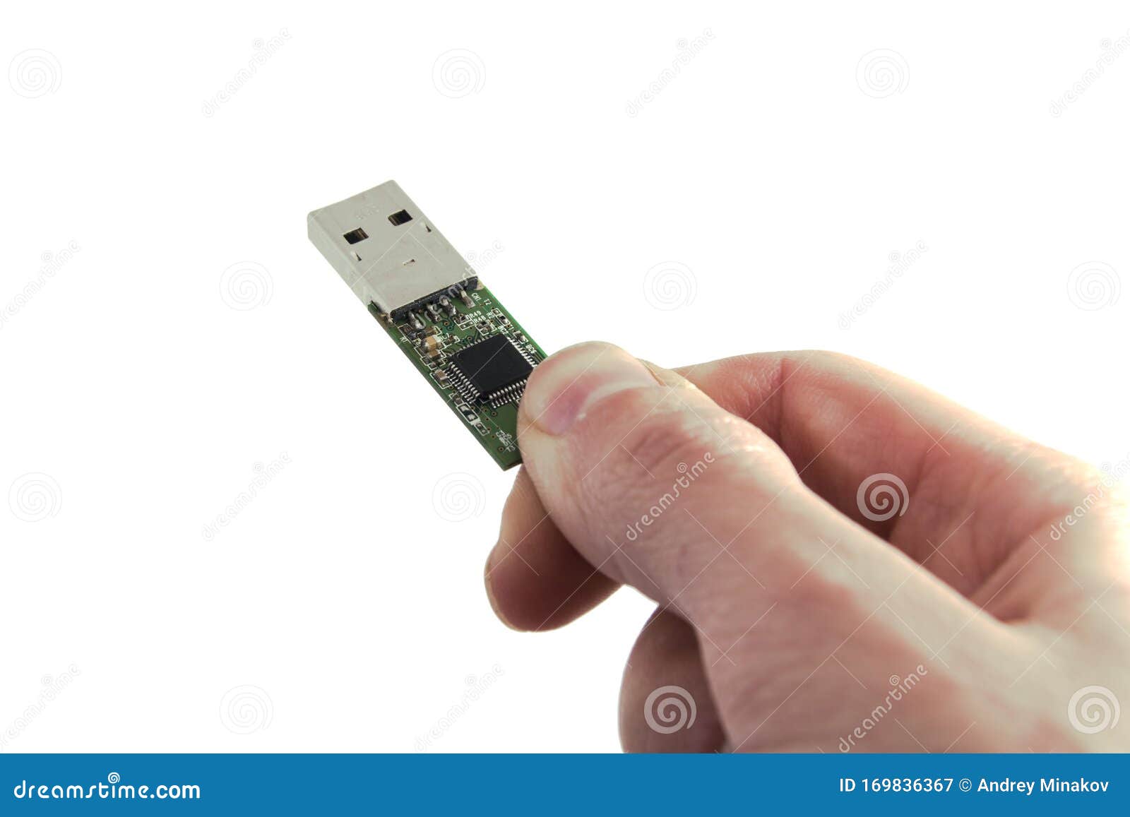 Inside Usb Structure in Hand. Exposed Circuit of Usb Flash Drive Stock ...