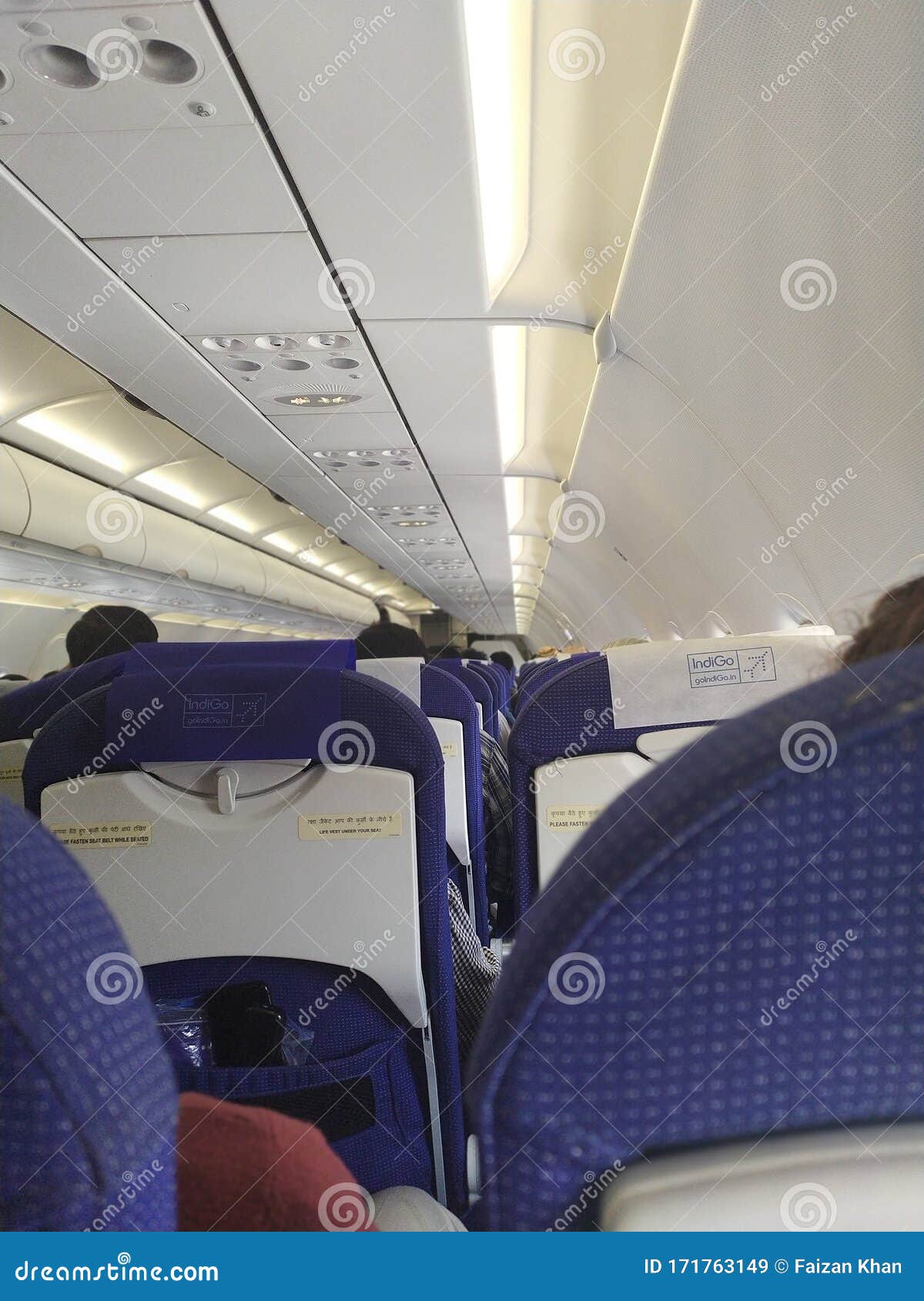 Inside view of airplane editorial stock image. Image of view - 171763149