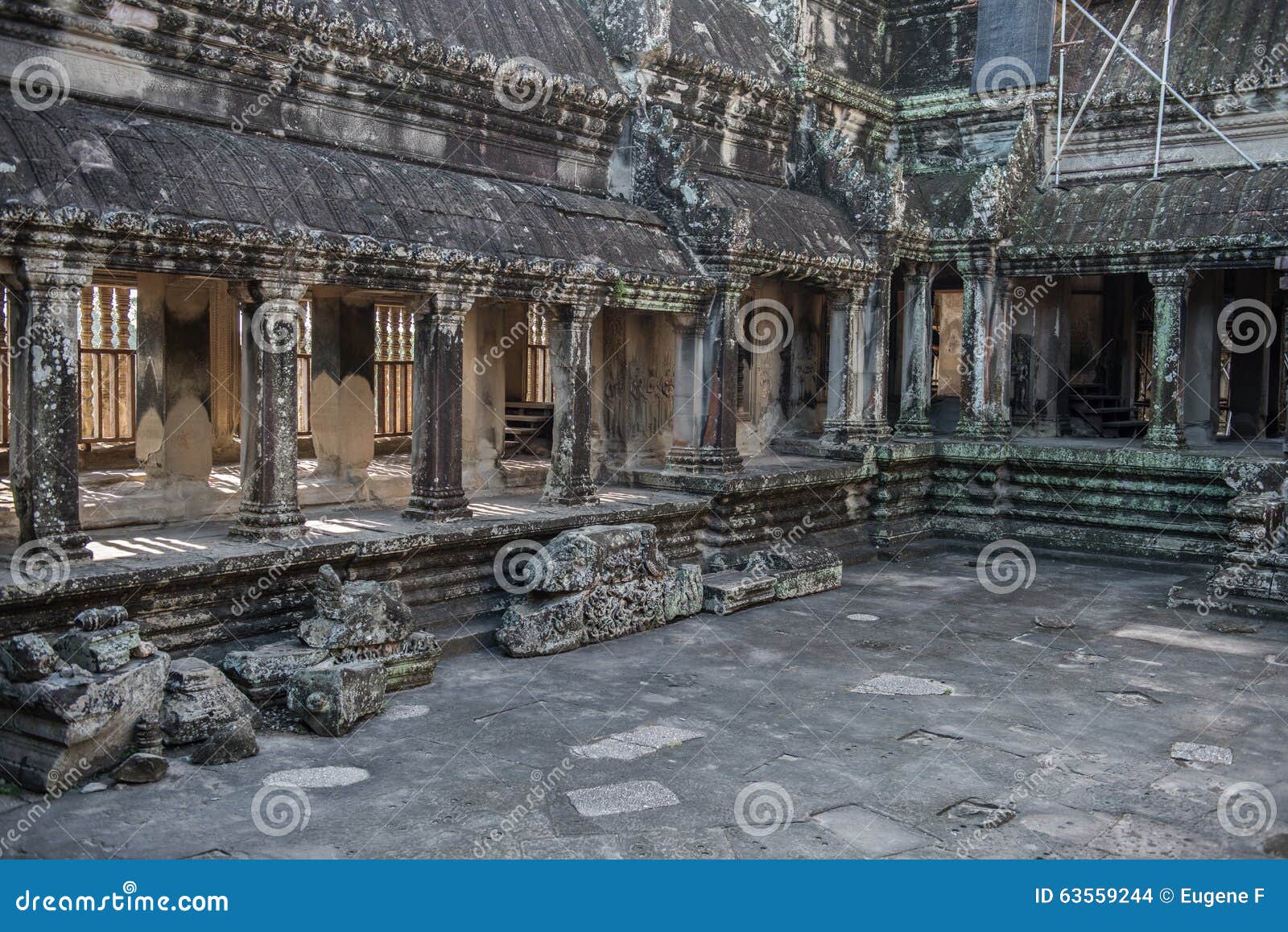Inside View of Angkor Wat stock photo. Image of angkor - 63559244