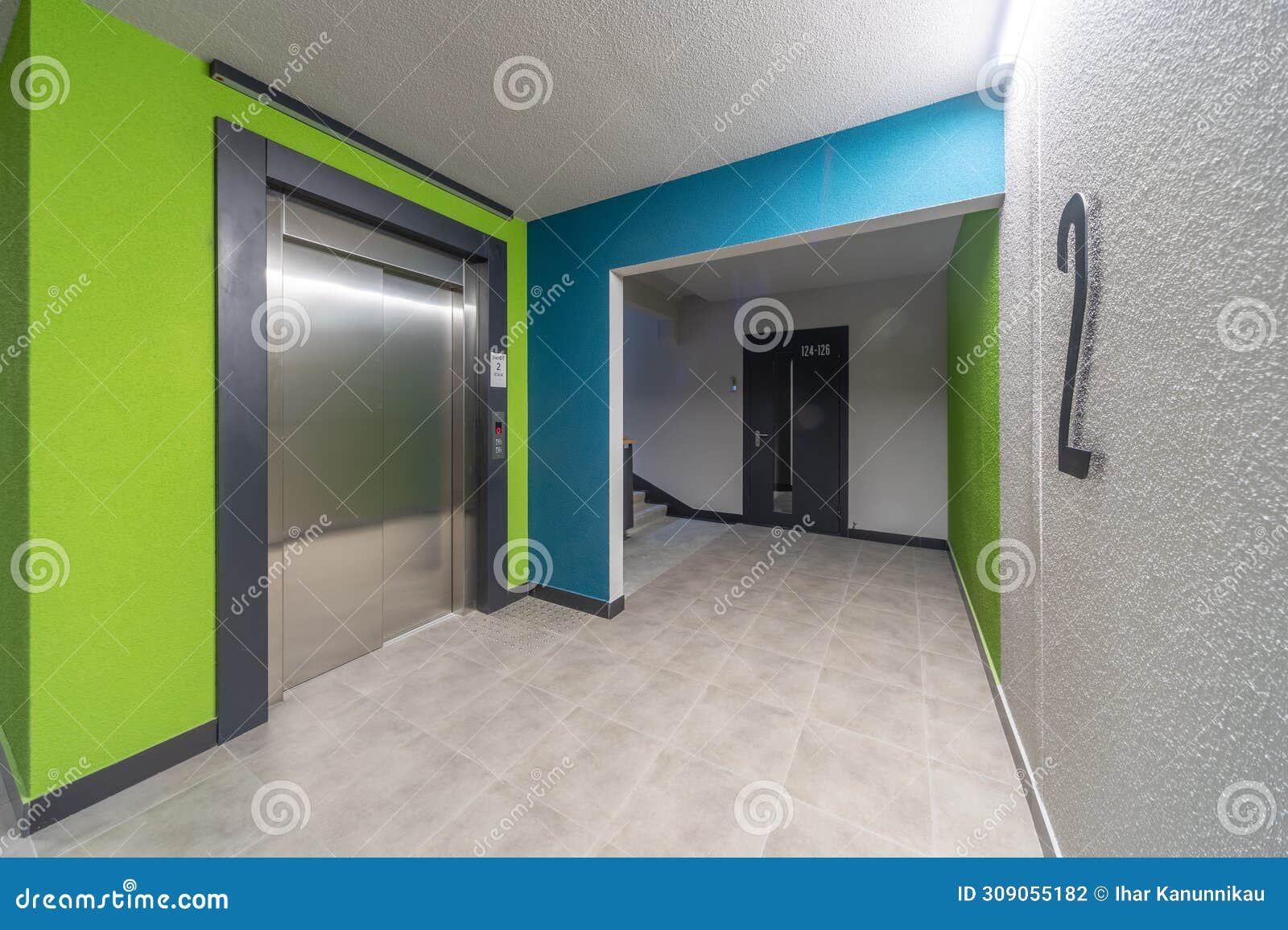 Inside View of an Apartment Building Entrance Stock Photo - Image of ...