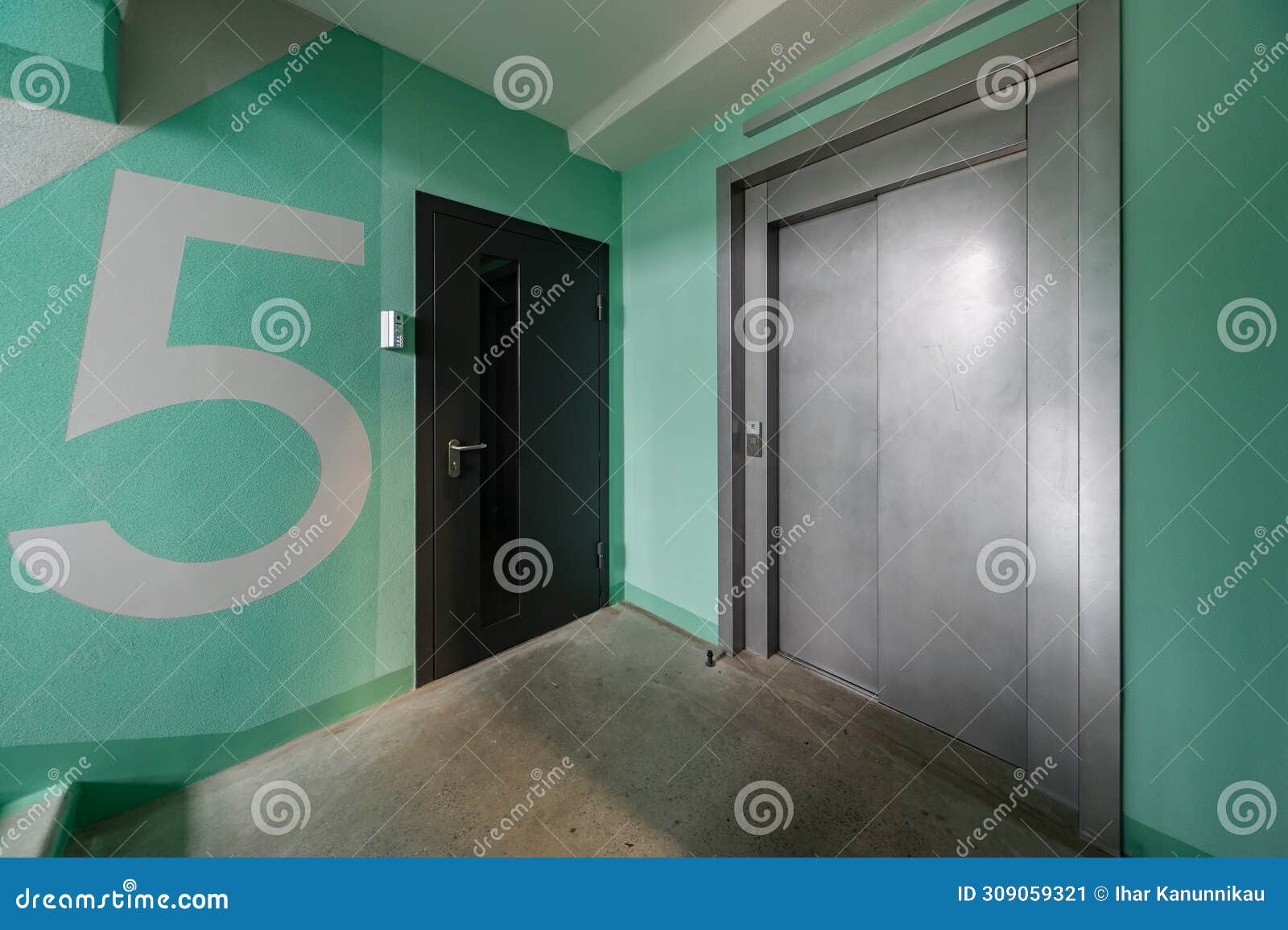 Inside View of an Apartment Building Entrance Stock Image - Image of ...