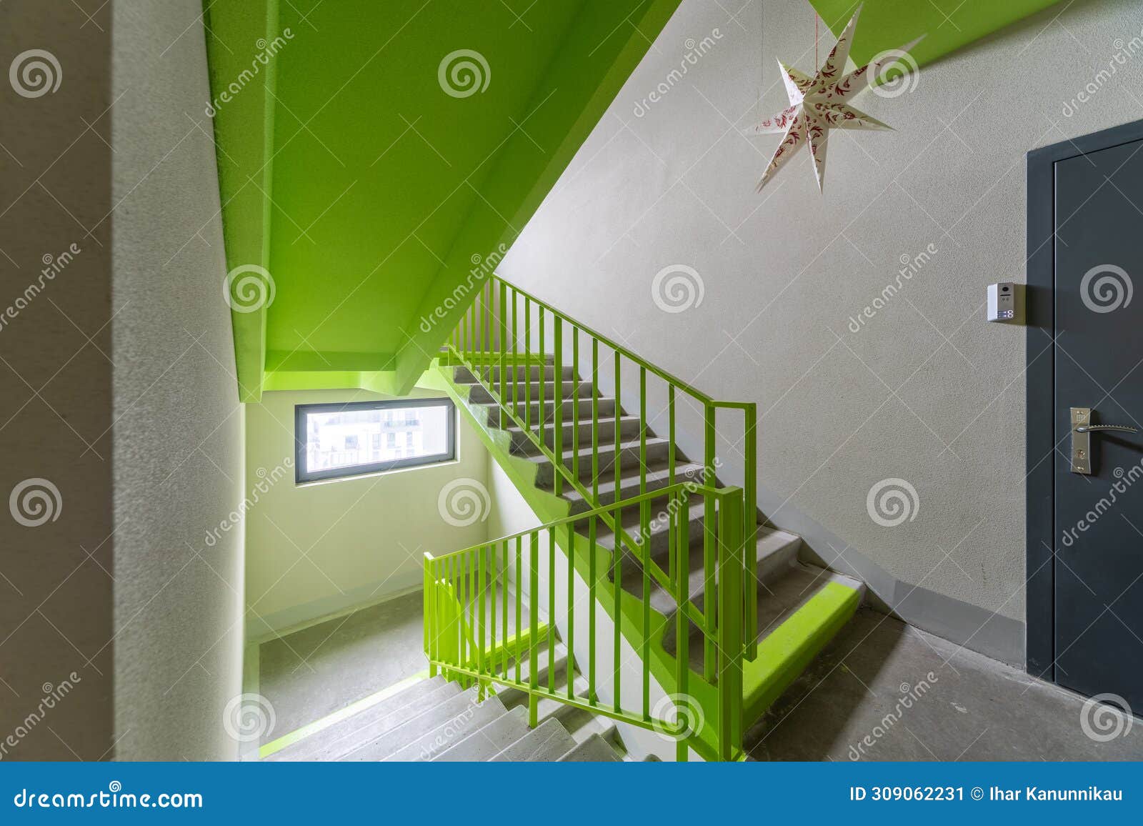 Inside View of an Apartment Building Entrance Stock Image - Image of ...