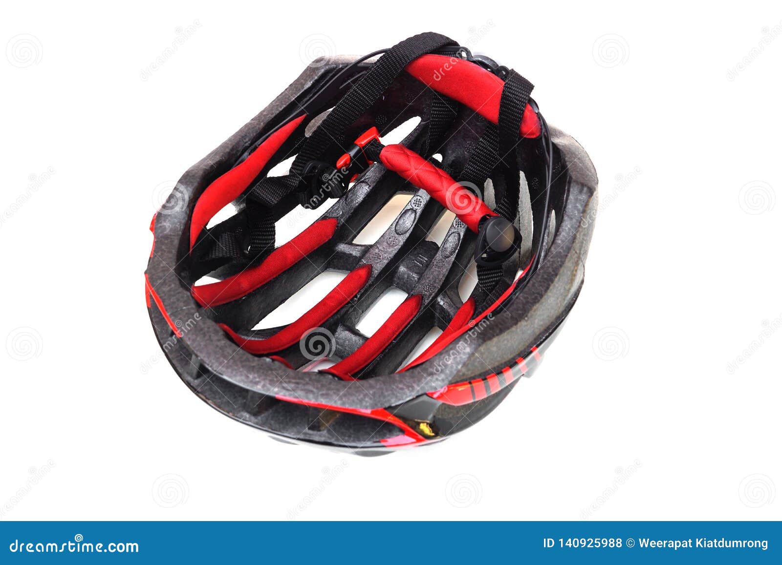 The Inside View of a Bicycle Helmet Stock Photo - Image of isolated ...