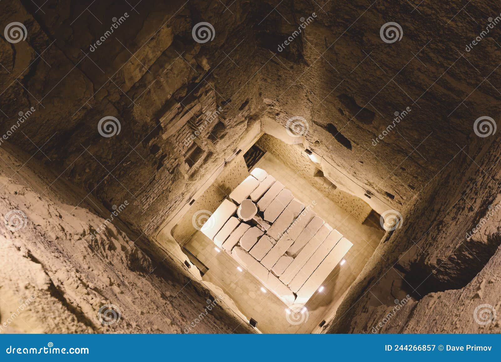 Inside View Of The Brick Walls And Stone Columns Of The Ancient Step ...