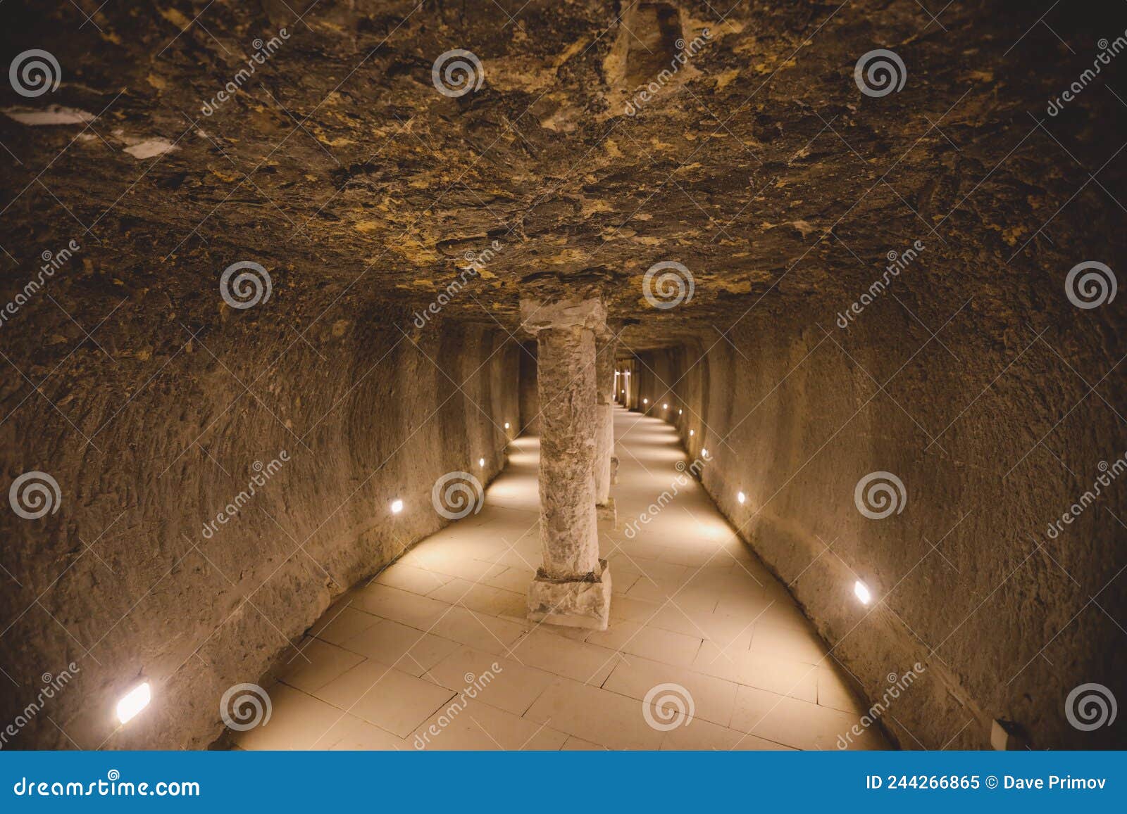Inside View of the Brick Walls and Stone Columns of the Ancient Step ...