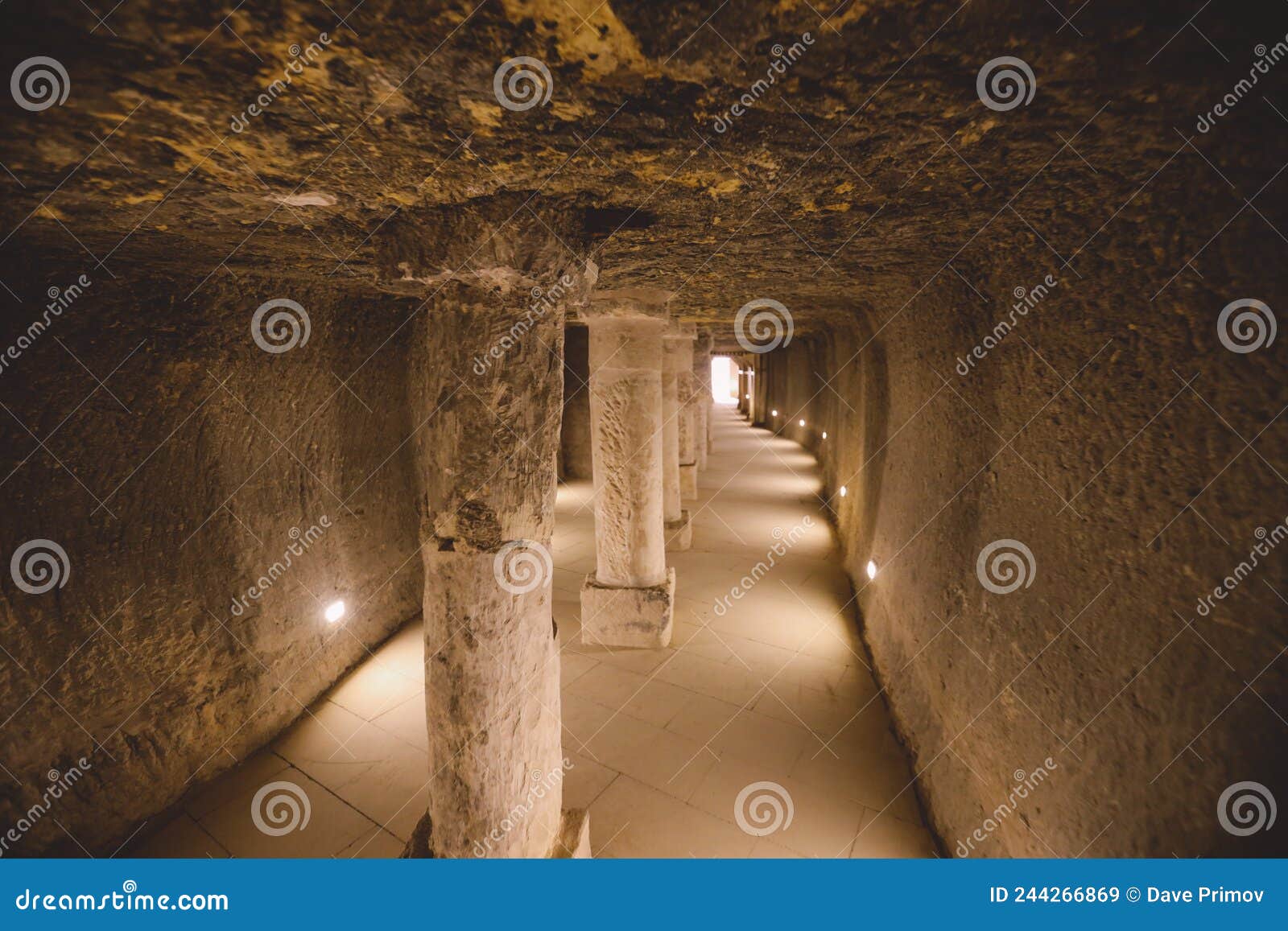 Inside View of the Brick Walls and Stone Columns of the Ancient Step ...