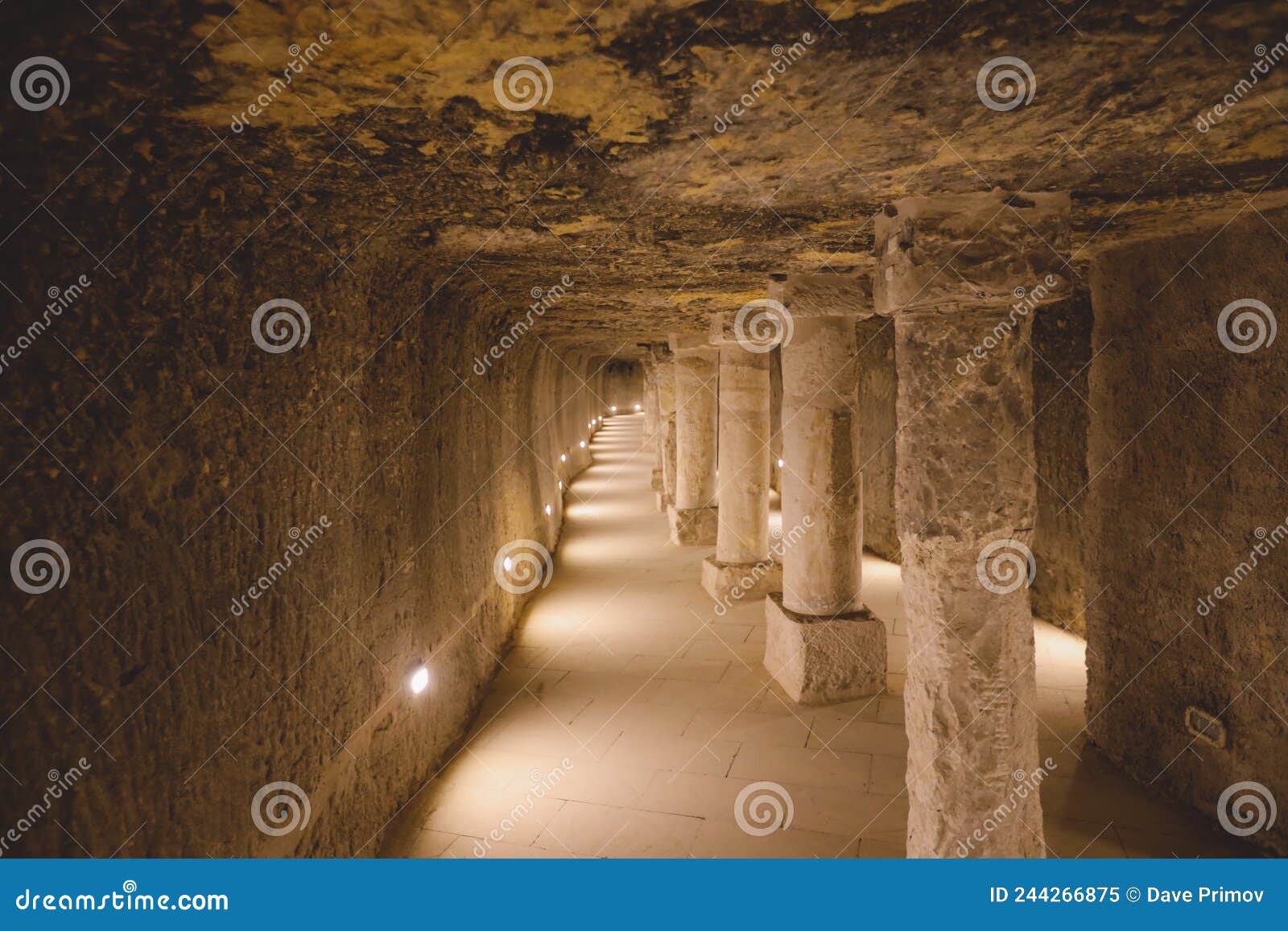 Inside View of the Brick Walls and Stone Columns of the Ancient Step ...