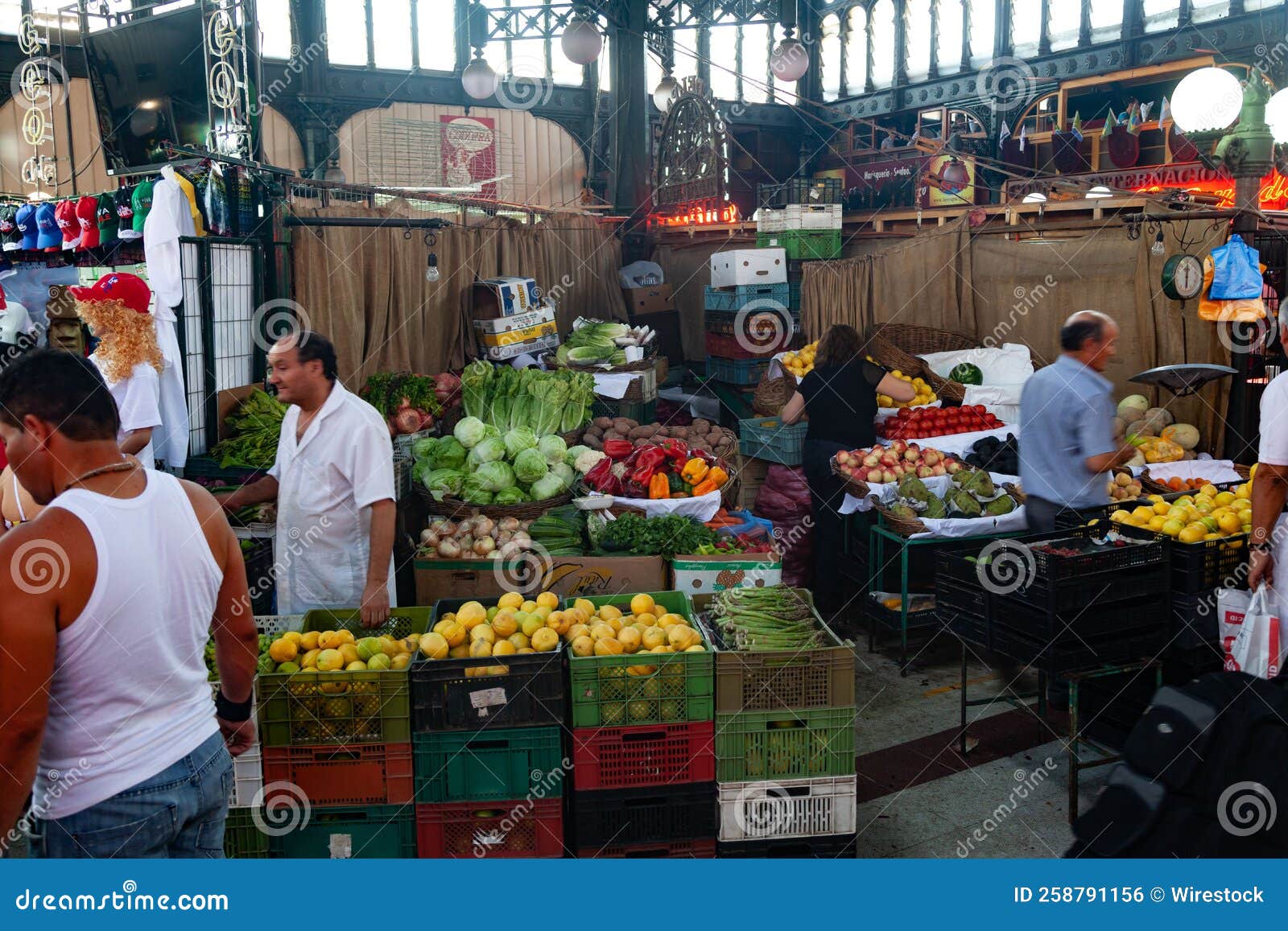 Inside View of the Central Market of Santiago Do Chile, Chile Editorial ...