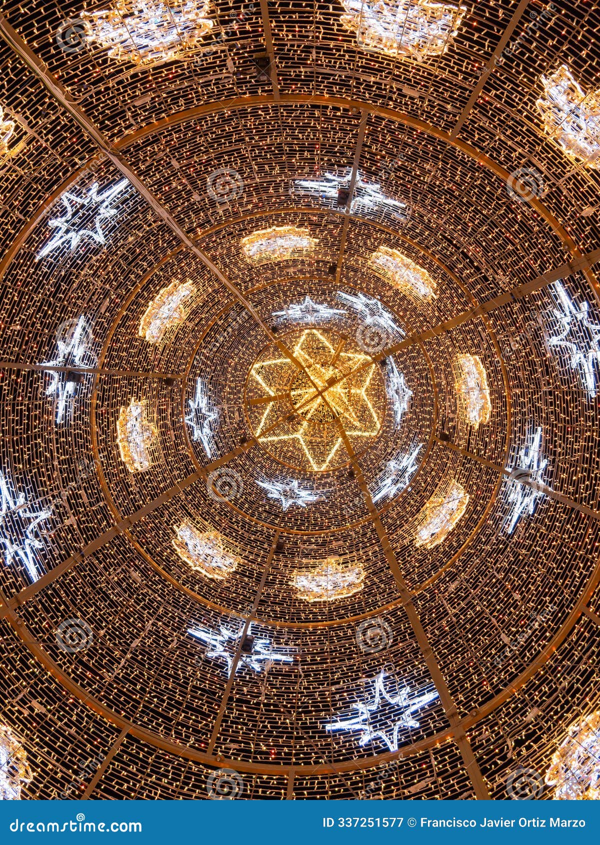 Interior View of Illuminated Christmas Tree Structure Stock Image ...