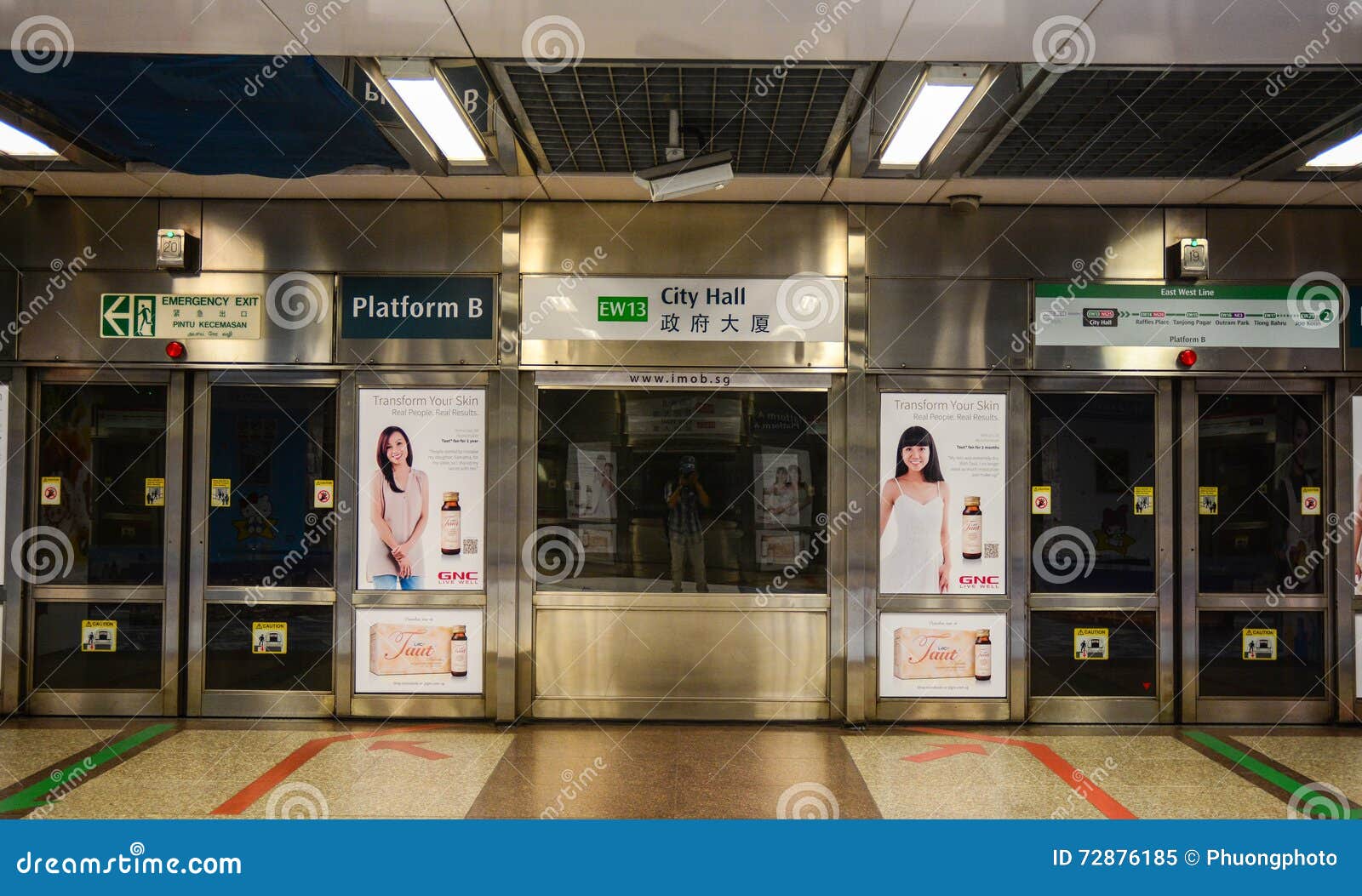 Inside View of City Hall Train Station in Singapore Editorial Image ...