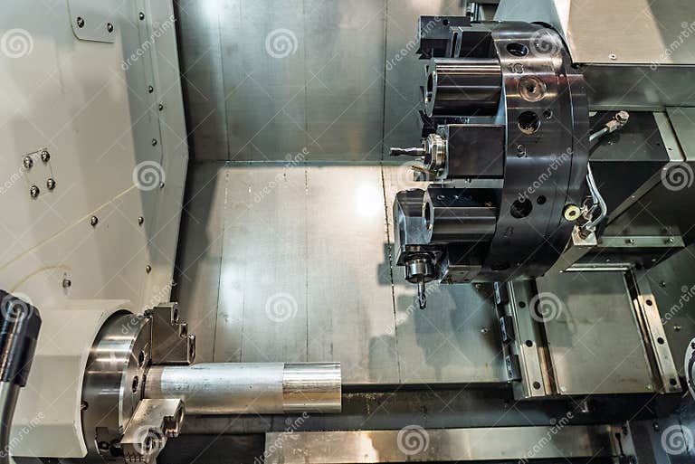 Inside View of a Cnc Machine. CNC Lathe Interior.Cnc Machine. the CNC ...