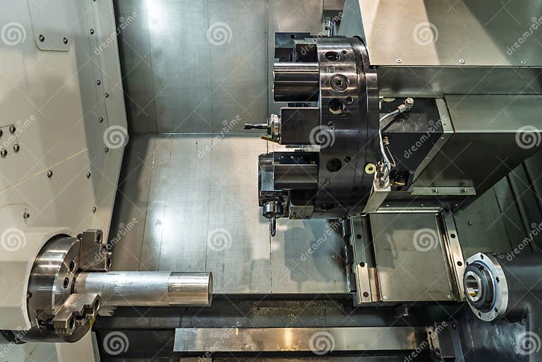 Inside View of a Cnc Machine. CNC Lathe Interior.Cnc Machine. the CNC ...