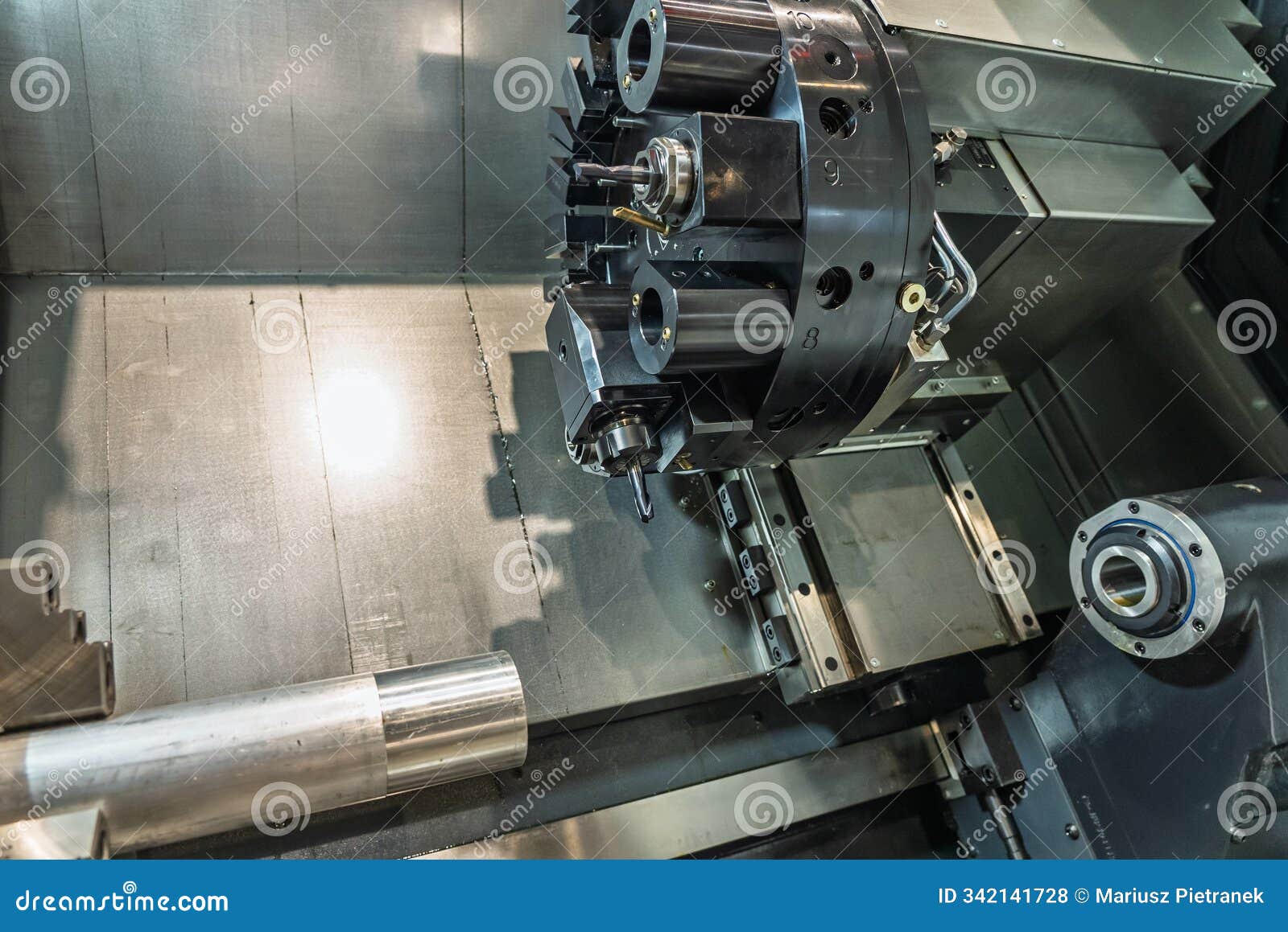 Inside View of a Cnc Machine. CNC Lathe Interior.Cnc Machine. the CNC ...