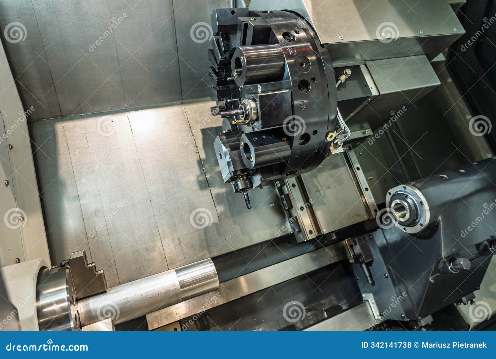 Inside View of a Cnc Machine. CNC Lathe Interior.Cnc Machine. the CNC ...