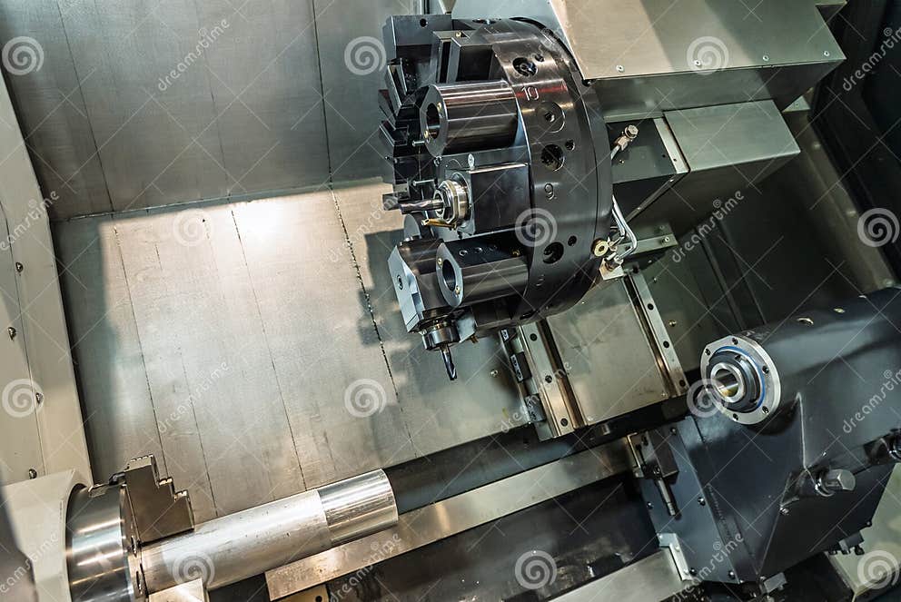 Inside View of a Cnc Machine. CNC Lathe Interior.Cnc Machine. the CNC ...