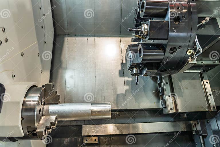 Inside View of a Cnc Machine. CNC Lathe Interior.Cnc Machine. the CNC ...
