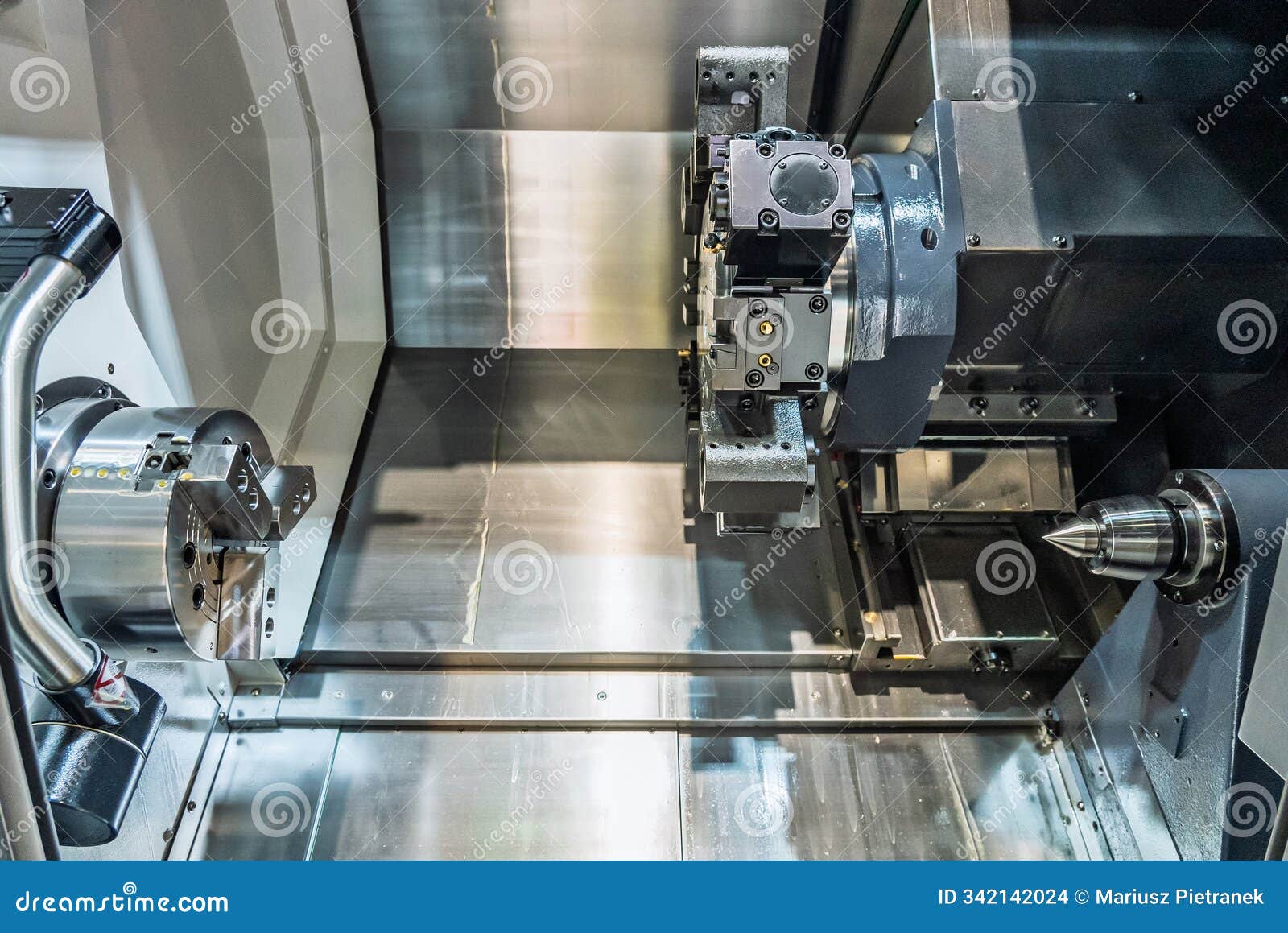 Inside View of a Cnc Machine. CNC Lathe Interior.Cnc Machine. the CNC ...