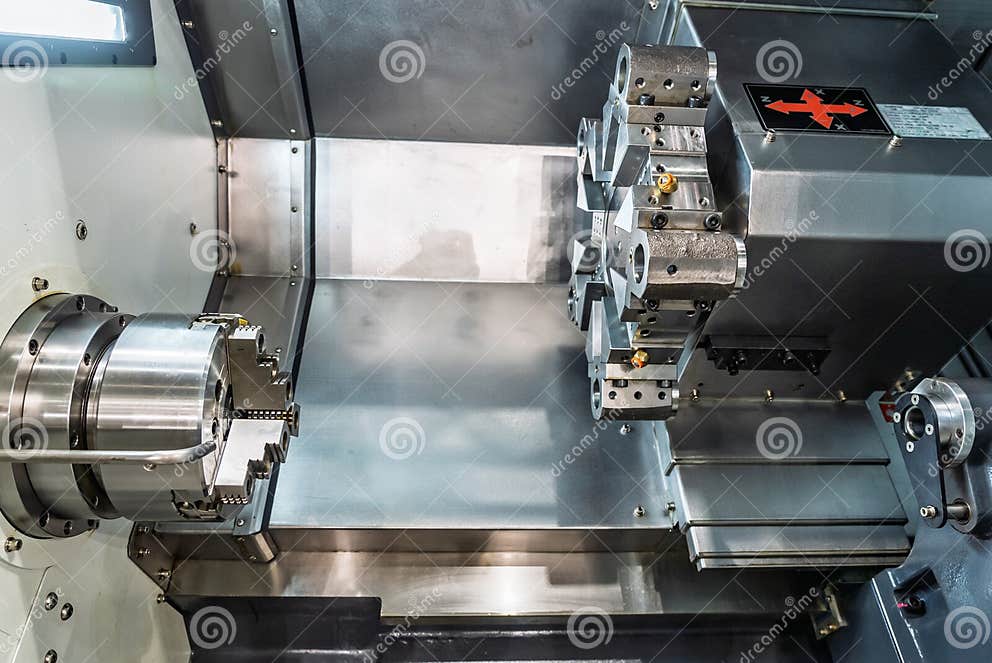 Inside View of a Cnc Machine. CNC Lathe Interior.Cnc Machine. the CNC ...