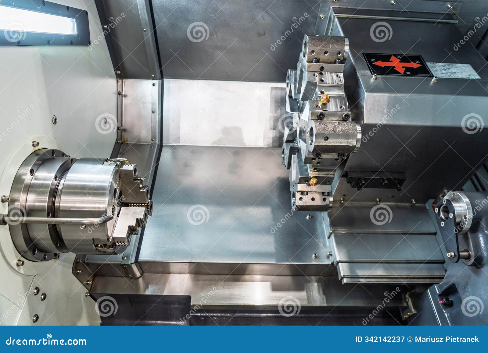 Inside View of a Cnc Machine. CNC Lathe Interior.Cnc Machine. the CNC ...