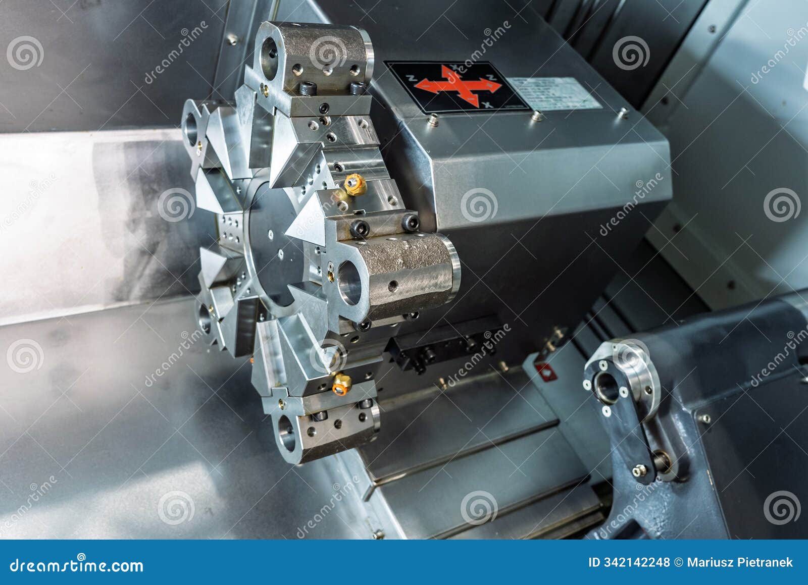 Inside View of a Cnc Machine. CNC Lathe Interior.Cnc Machine. the CNC ...