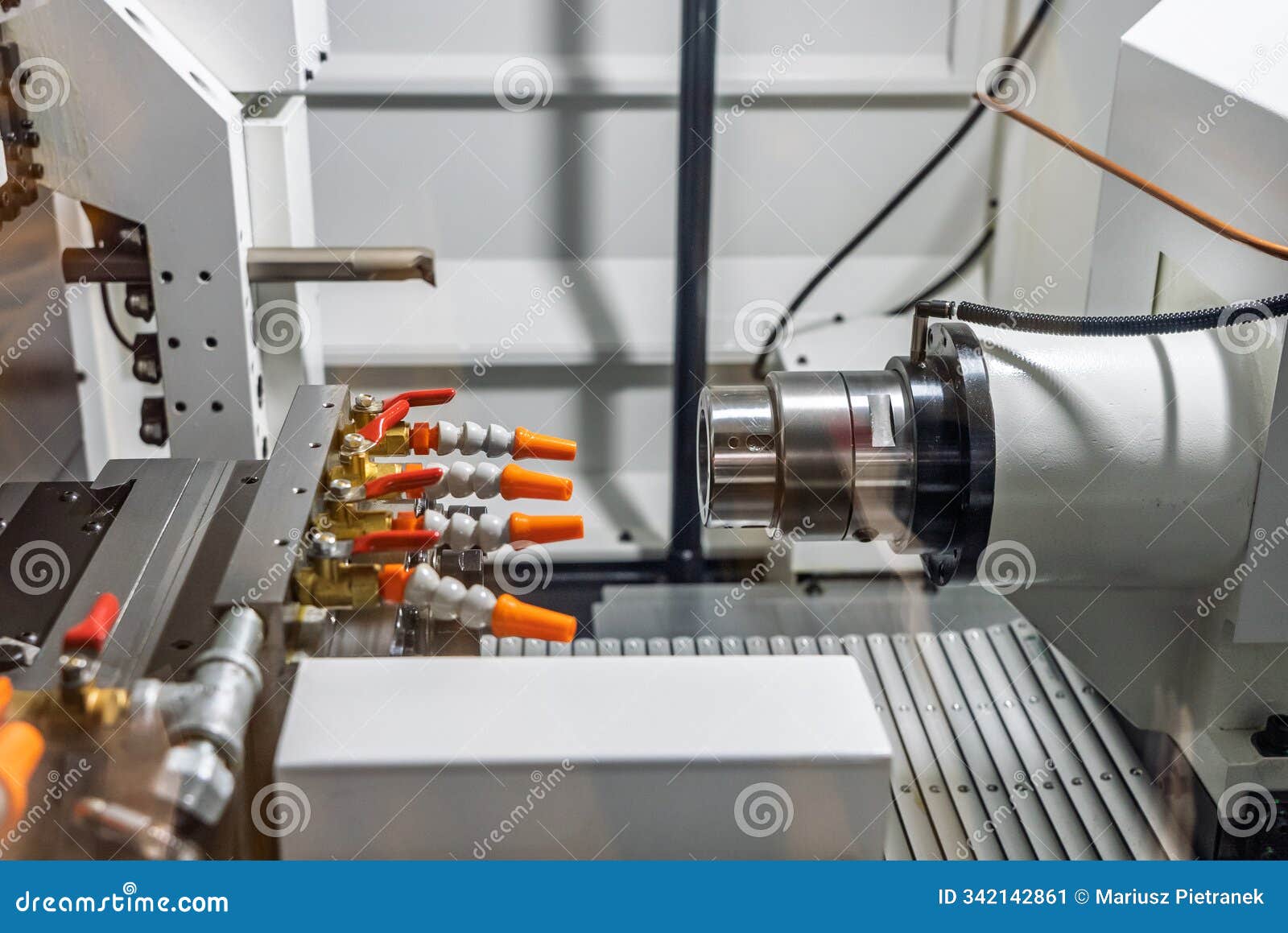 Inside View of a Cnc Machine. CNC Lathe Interior.Cnc Machine. the CNC ...