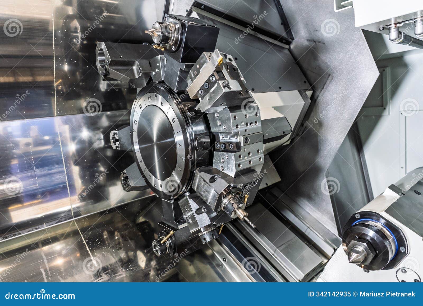 Inside View of a Cnc Machine. CNC Lathe Interior.Cnc Machine. the CNC ...