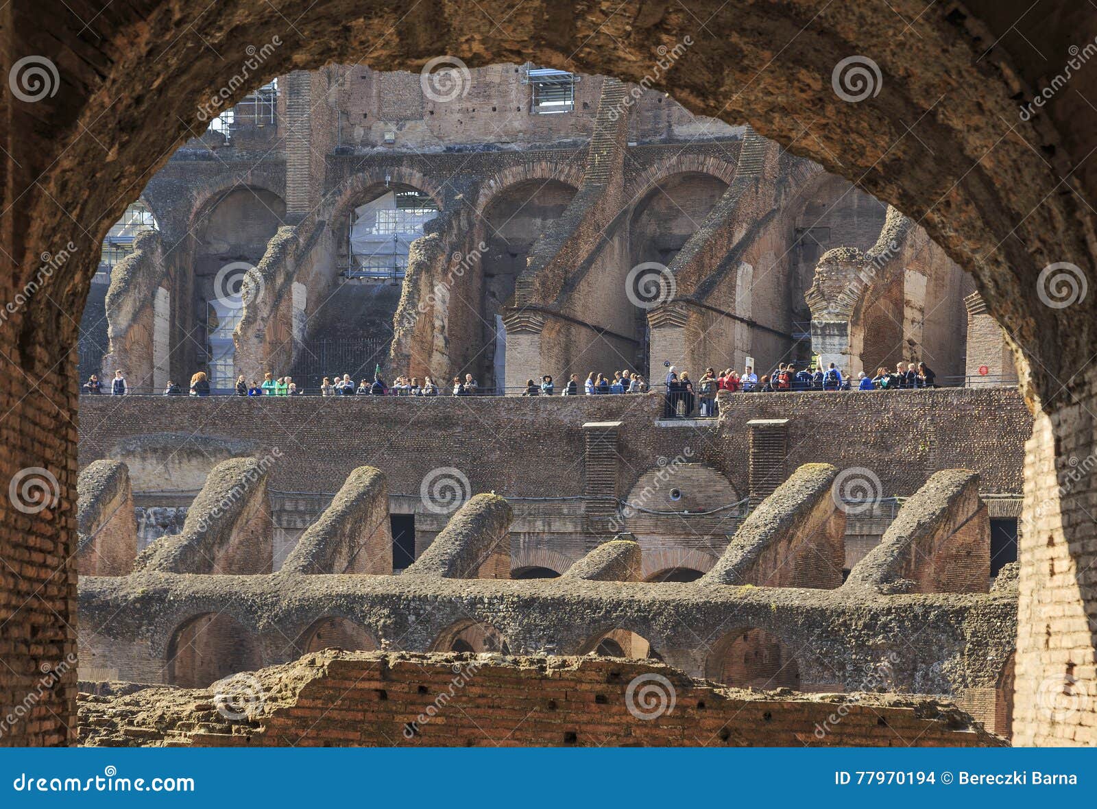 Inside view of Colosseum editorial stock image. Image of green - 77970194