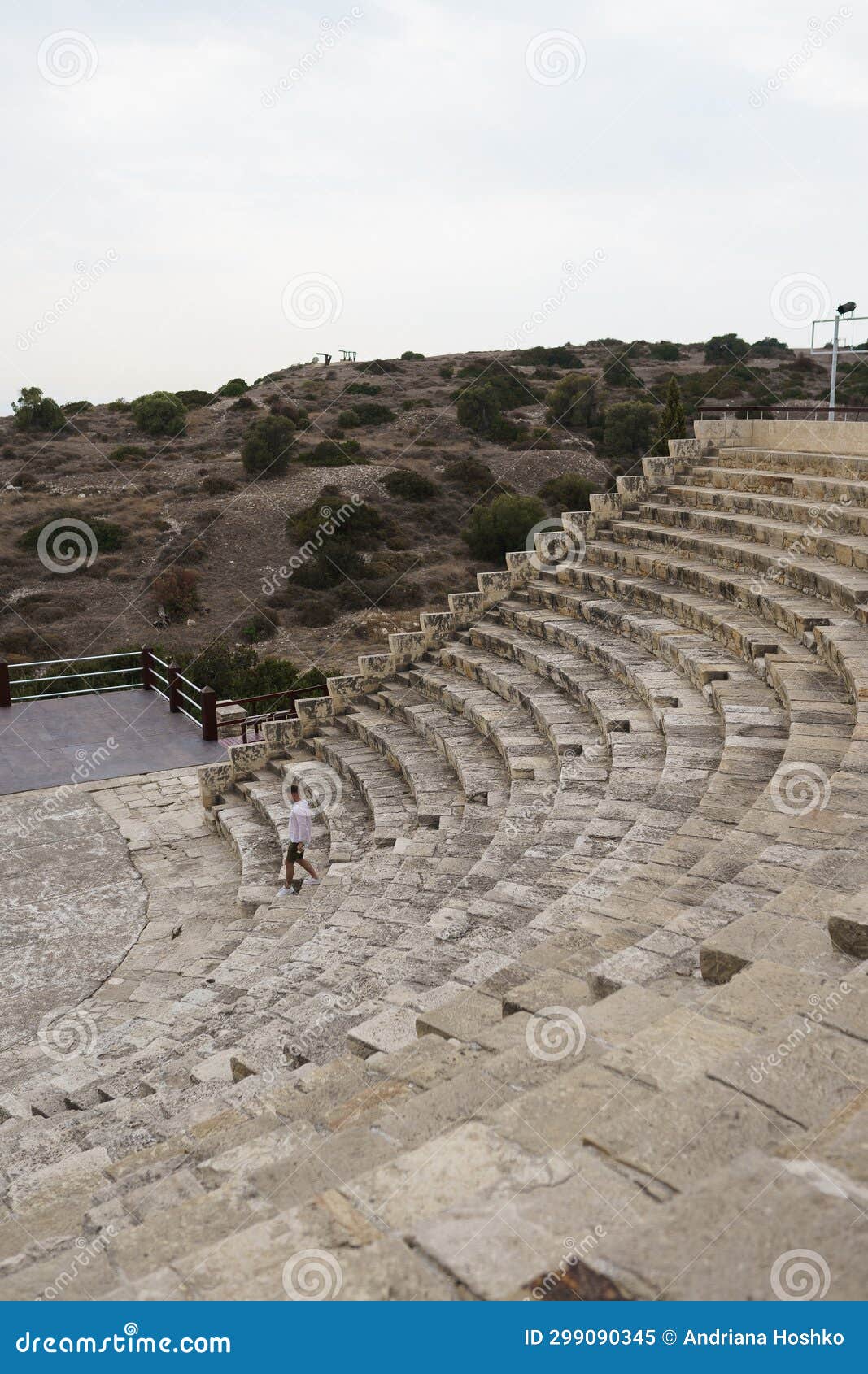 Inside View from Colosseum with White Lighthouse on Background Cyprus ...