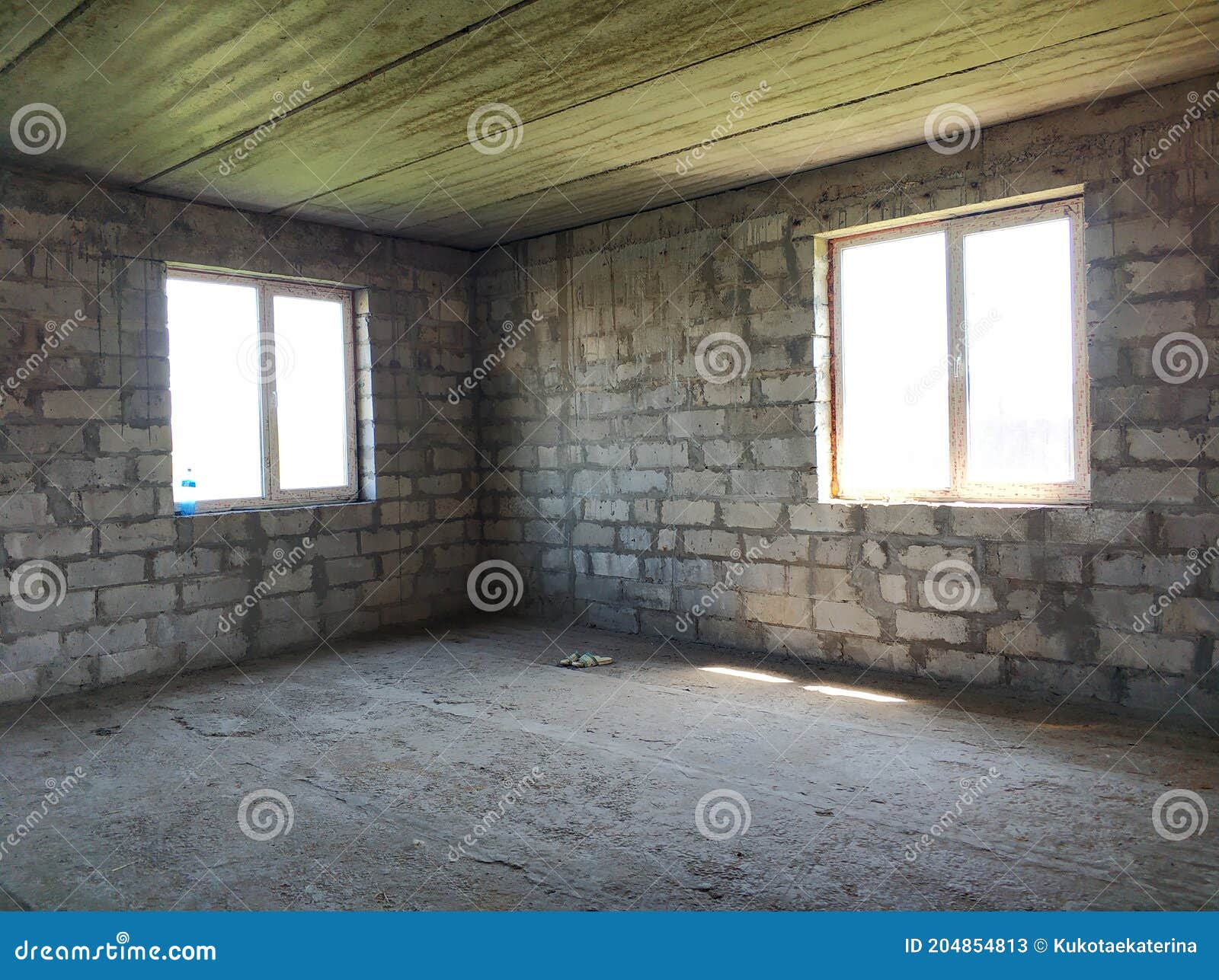 Inside View of the Construction of a Residential Building Made of ...