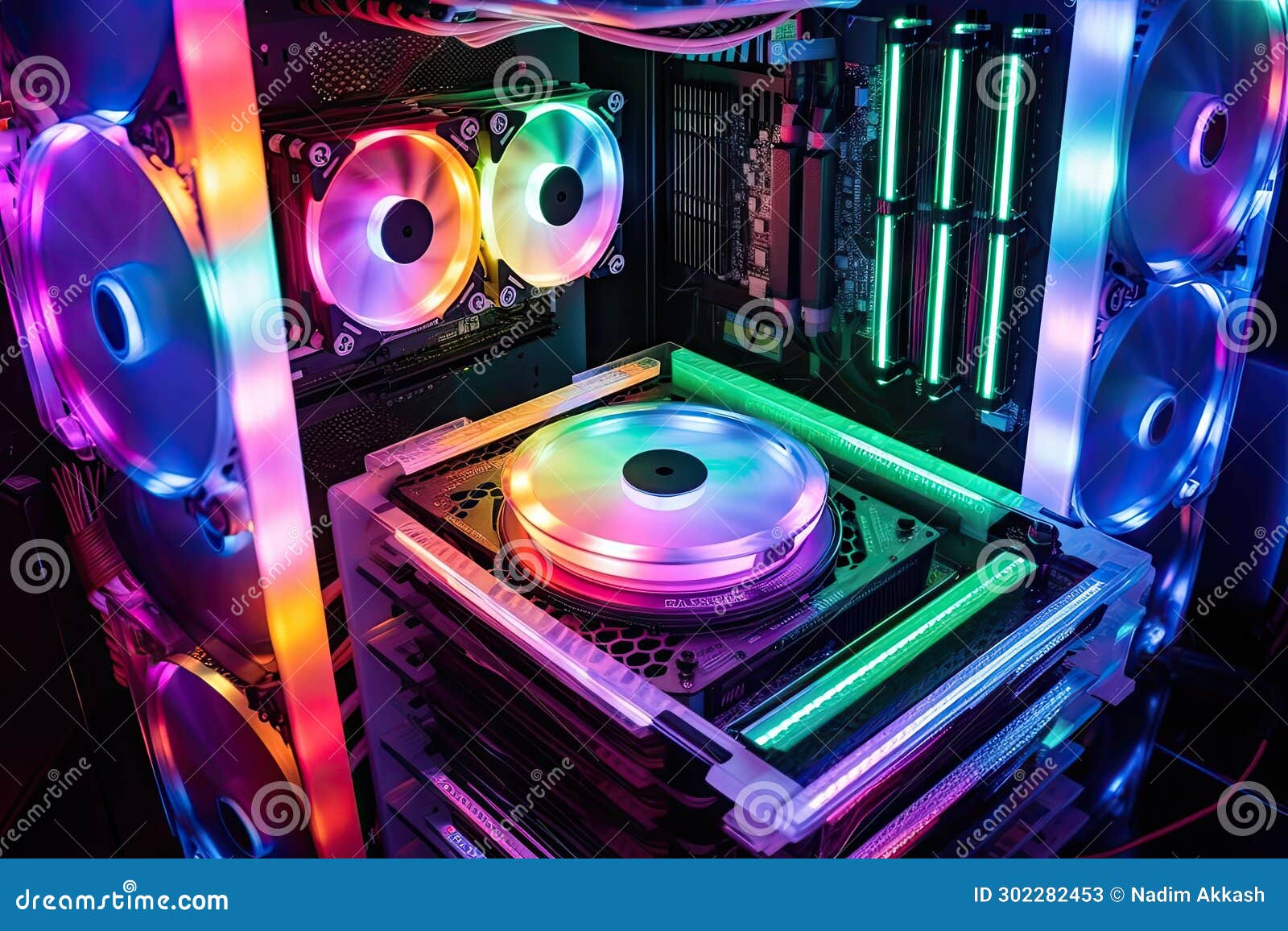 Inside View Custom Colorful Illuminated Bright Rainbow RGB LED Gaming ...