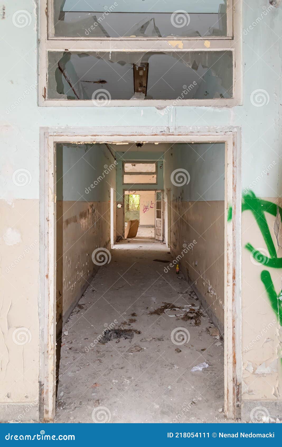 Inside View of a Deserted Run Down Building Stock Image - Image of ...