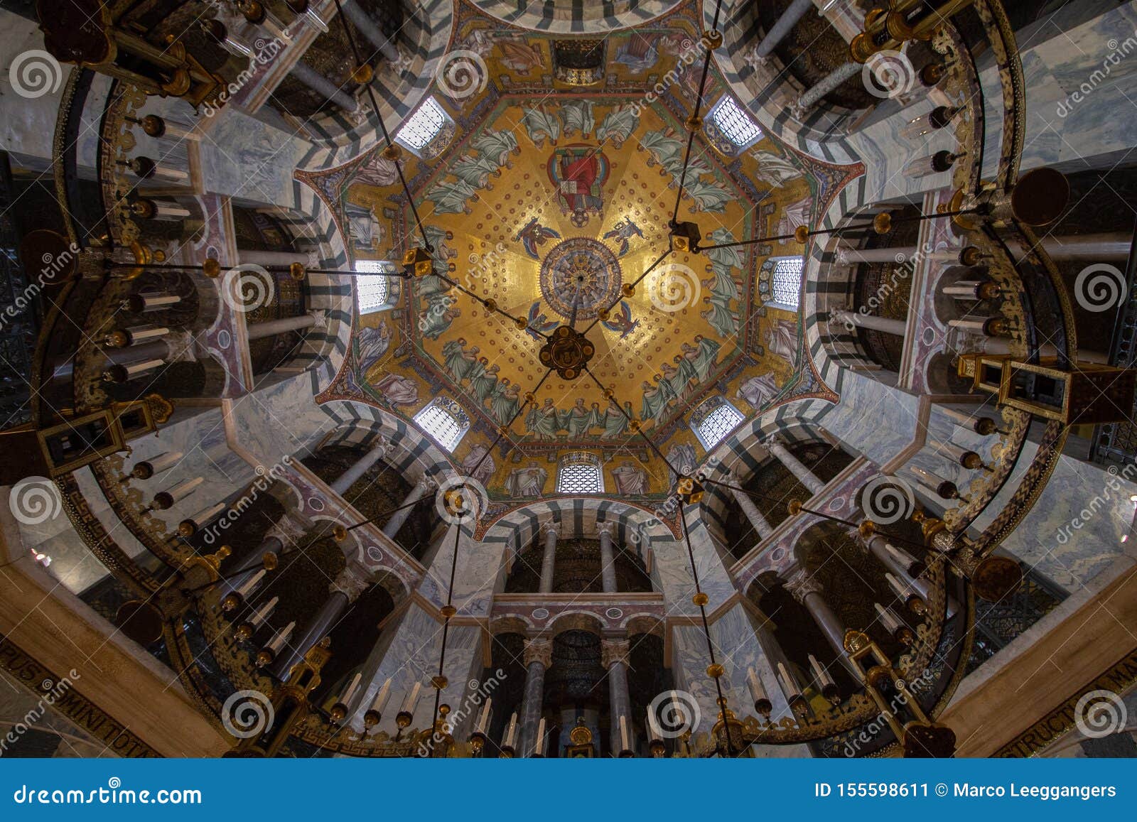 Inside View of Dome Aachener Dom Photo from Centre Editorial Photo ...