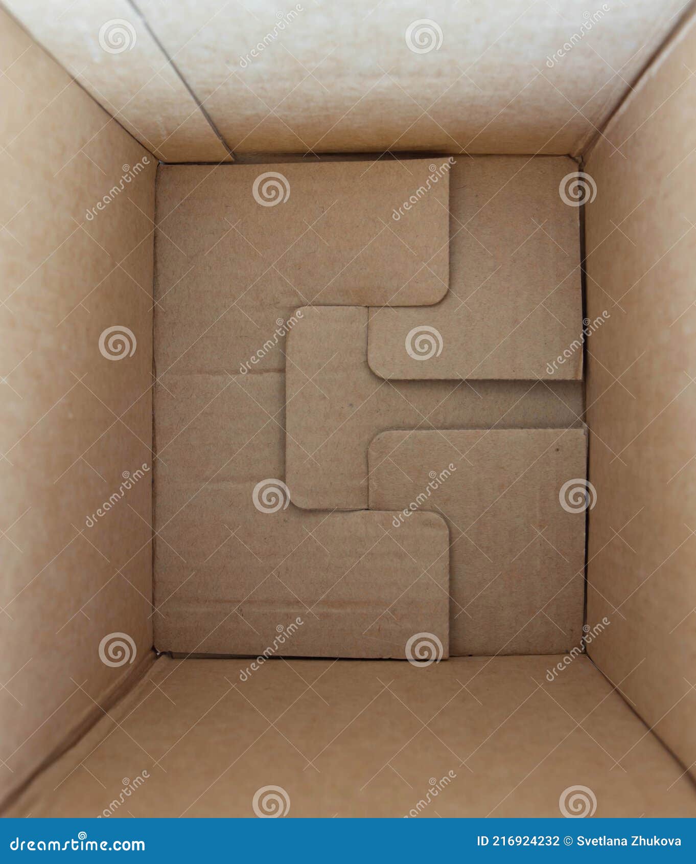 Inside View of Empty Brown Cardboard Box Stock Photo - Image of ...