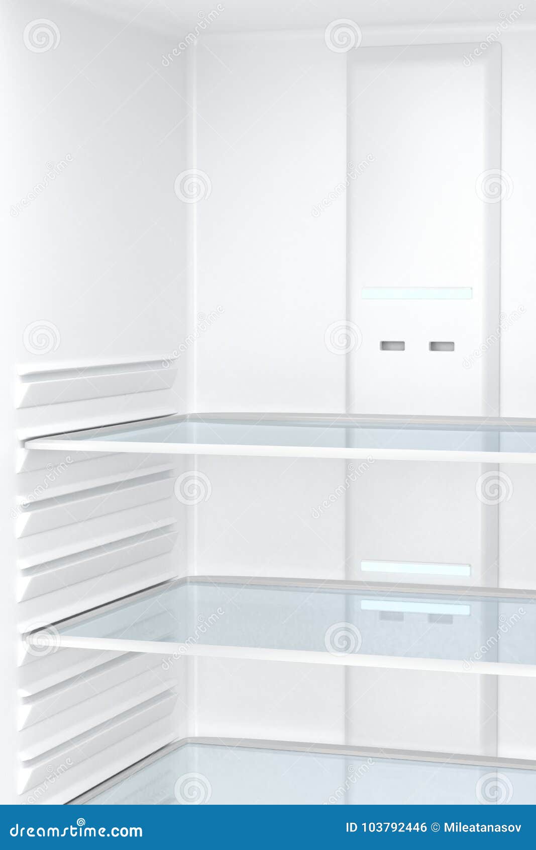 Empty refrigerator stock illustration. Illustration of shelf - 103792446