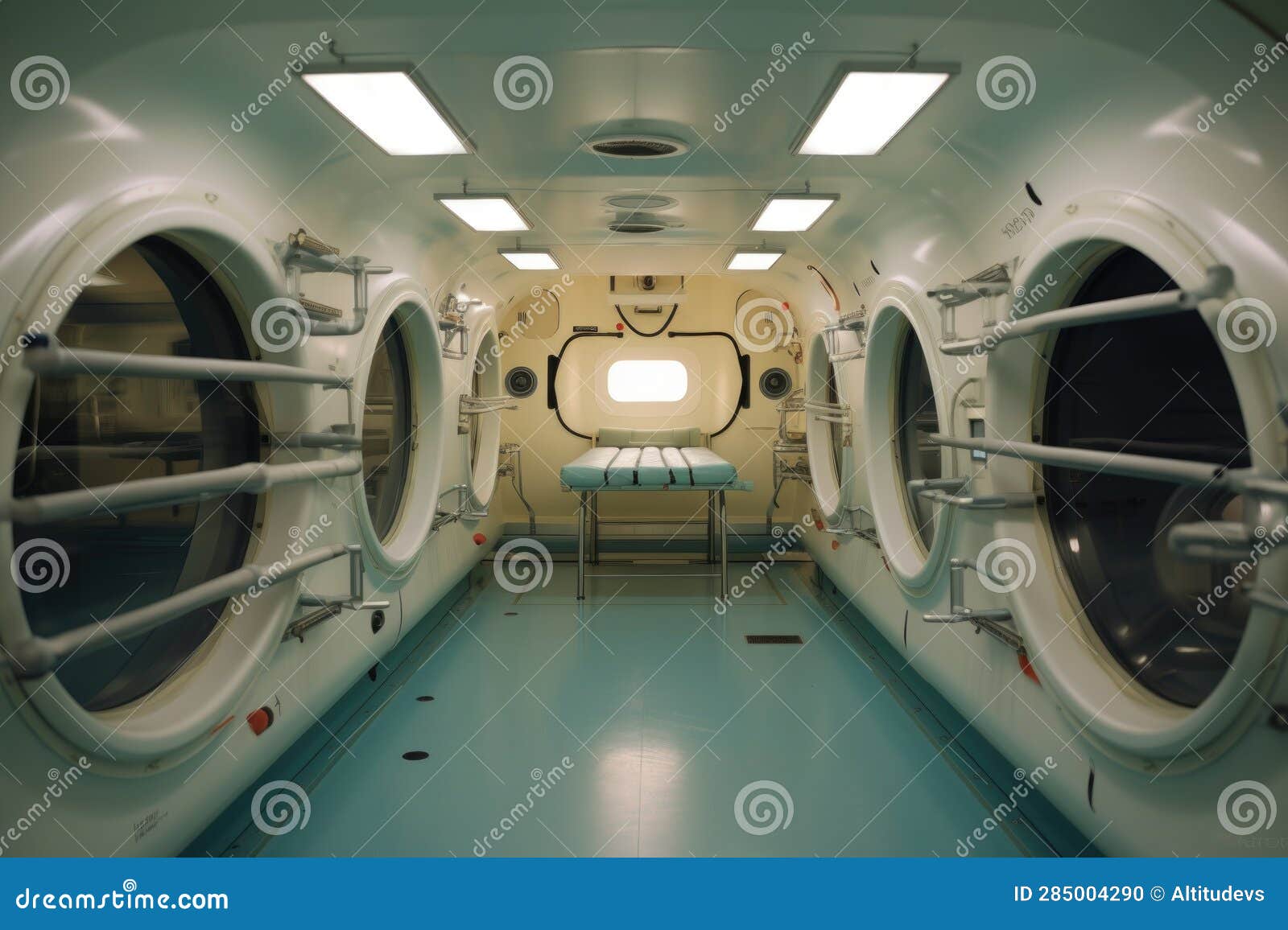 Inside View of an Empty Hyperbaric Chamber Stock Illustration ...