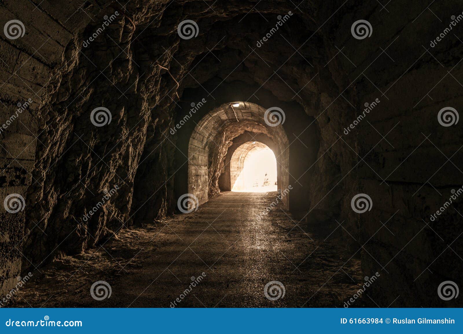 Inside View on the End of a Tunnel Stock Photo - Image of flash ...