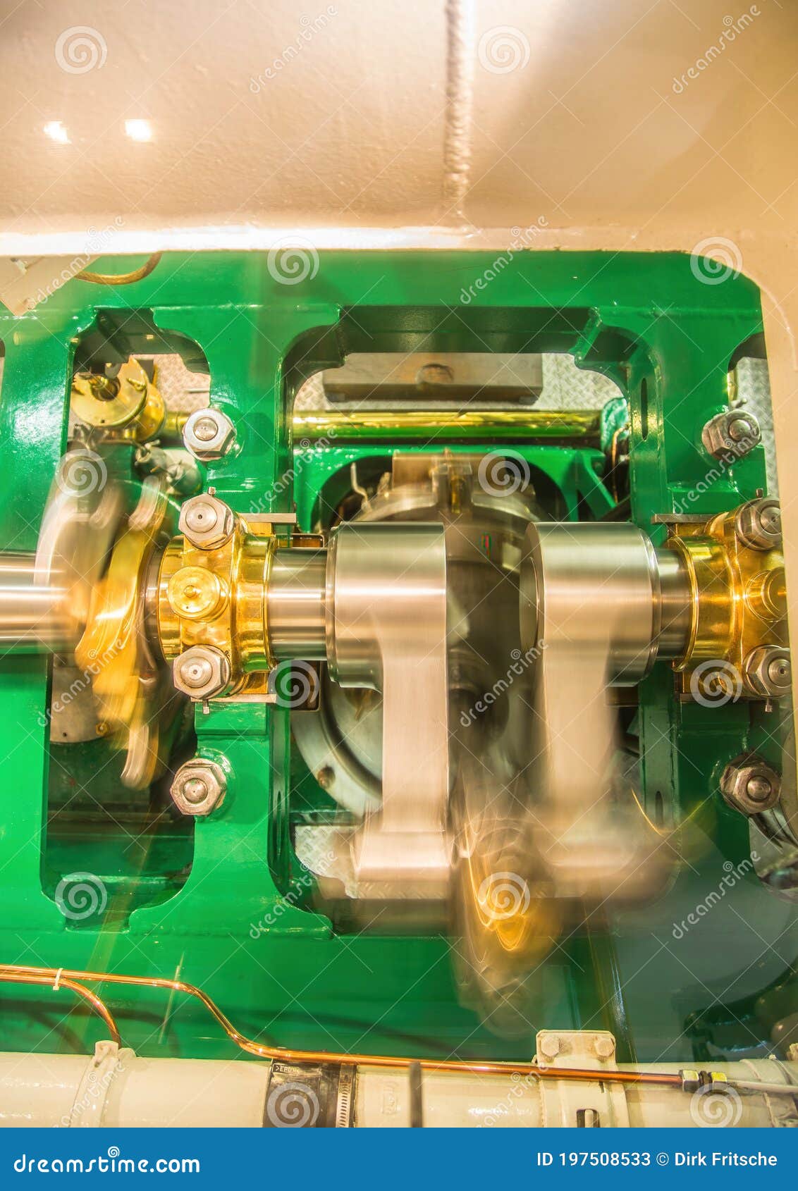 Inside View of an Engine of an Old Steamship on the River Elbe Stock ...