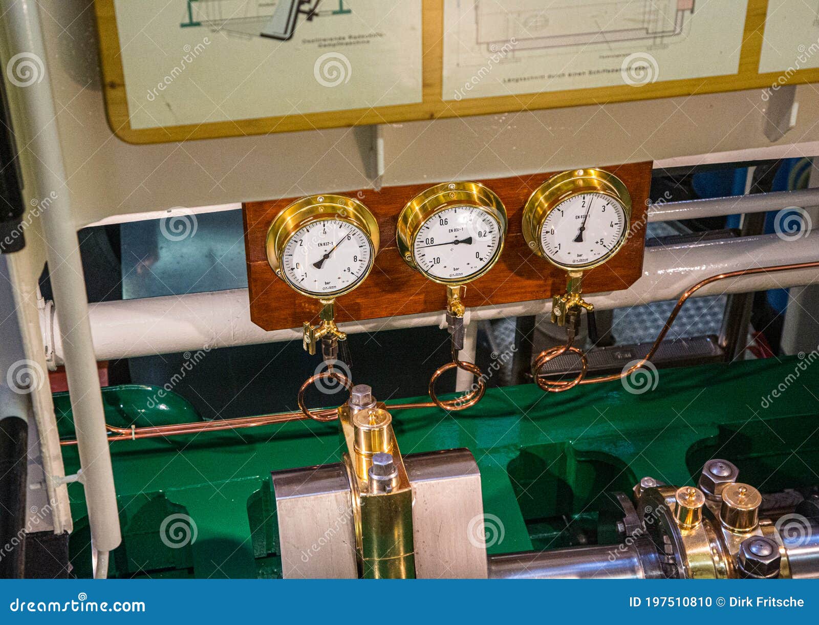 Inside View of an Engine of an Old Steamship on the River Elbe ...