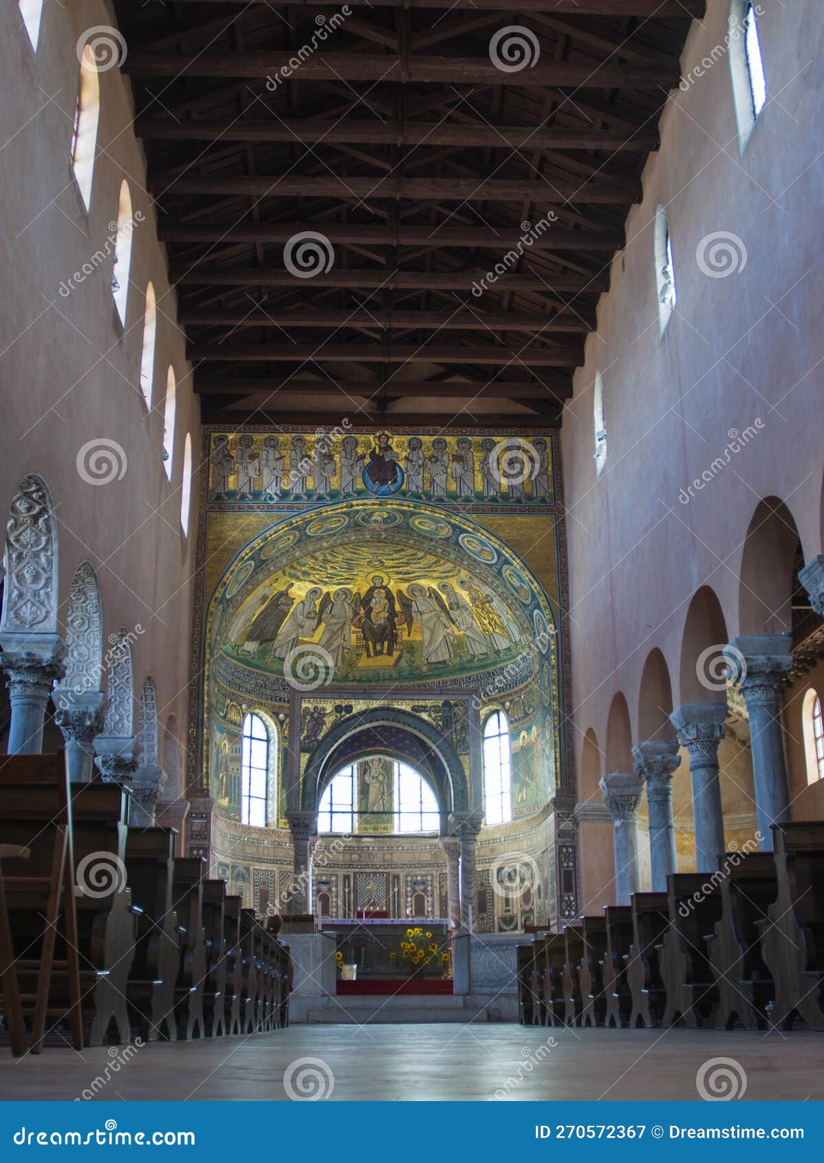 Inside of the Euphrasian Basilica, View of the Alter Editorial ...