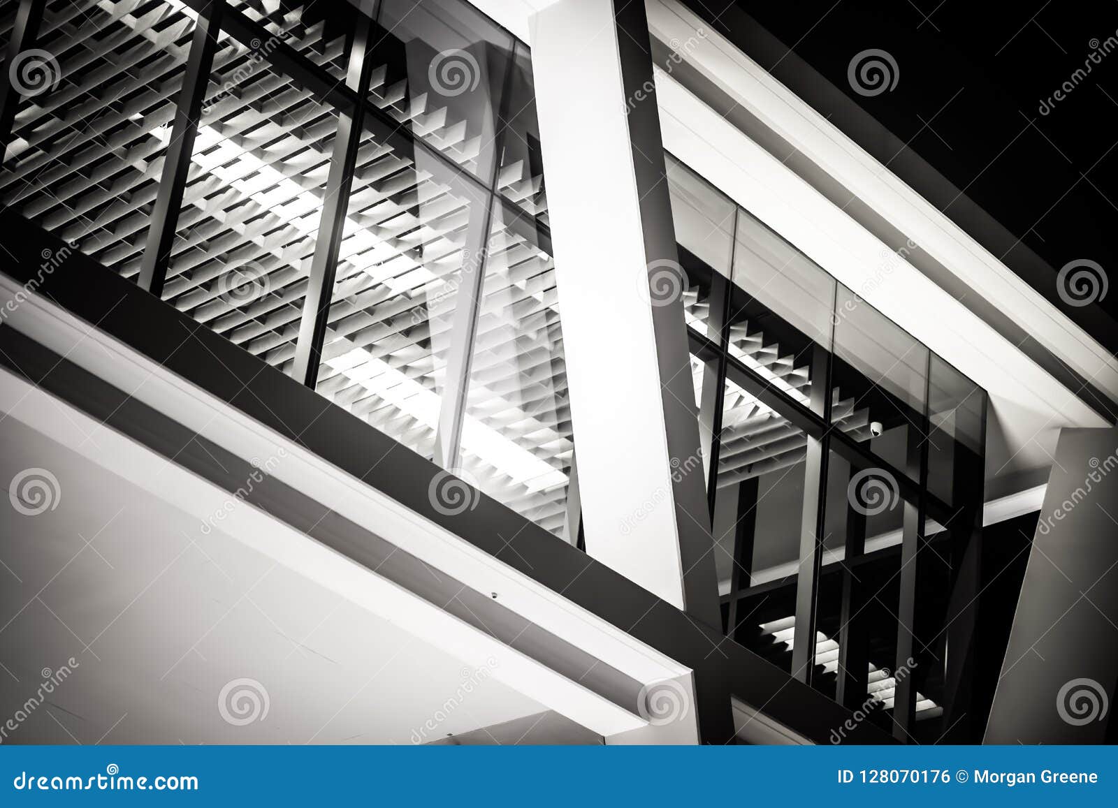 Inside View of Glass Modern Office Building Stock Photo - Image of ...