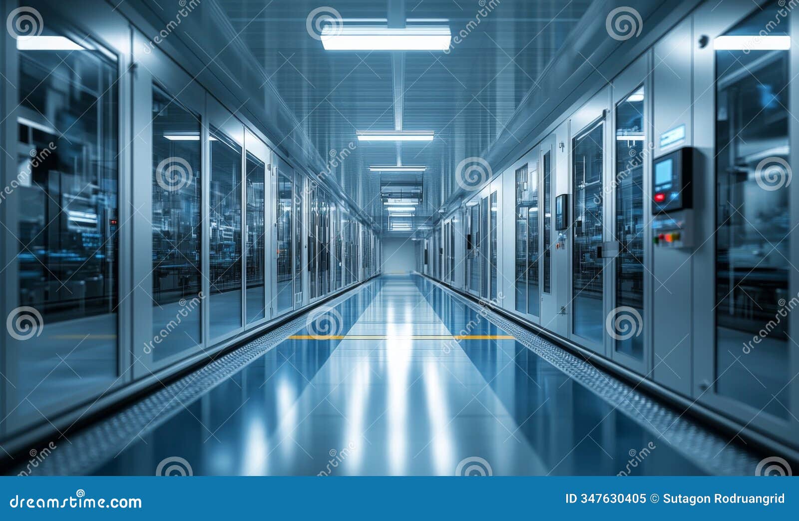 Inside View of a High-tech Microchip Manufacturing Facility, Technology ...