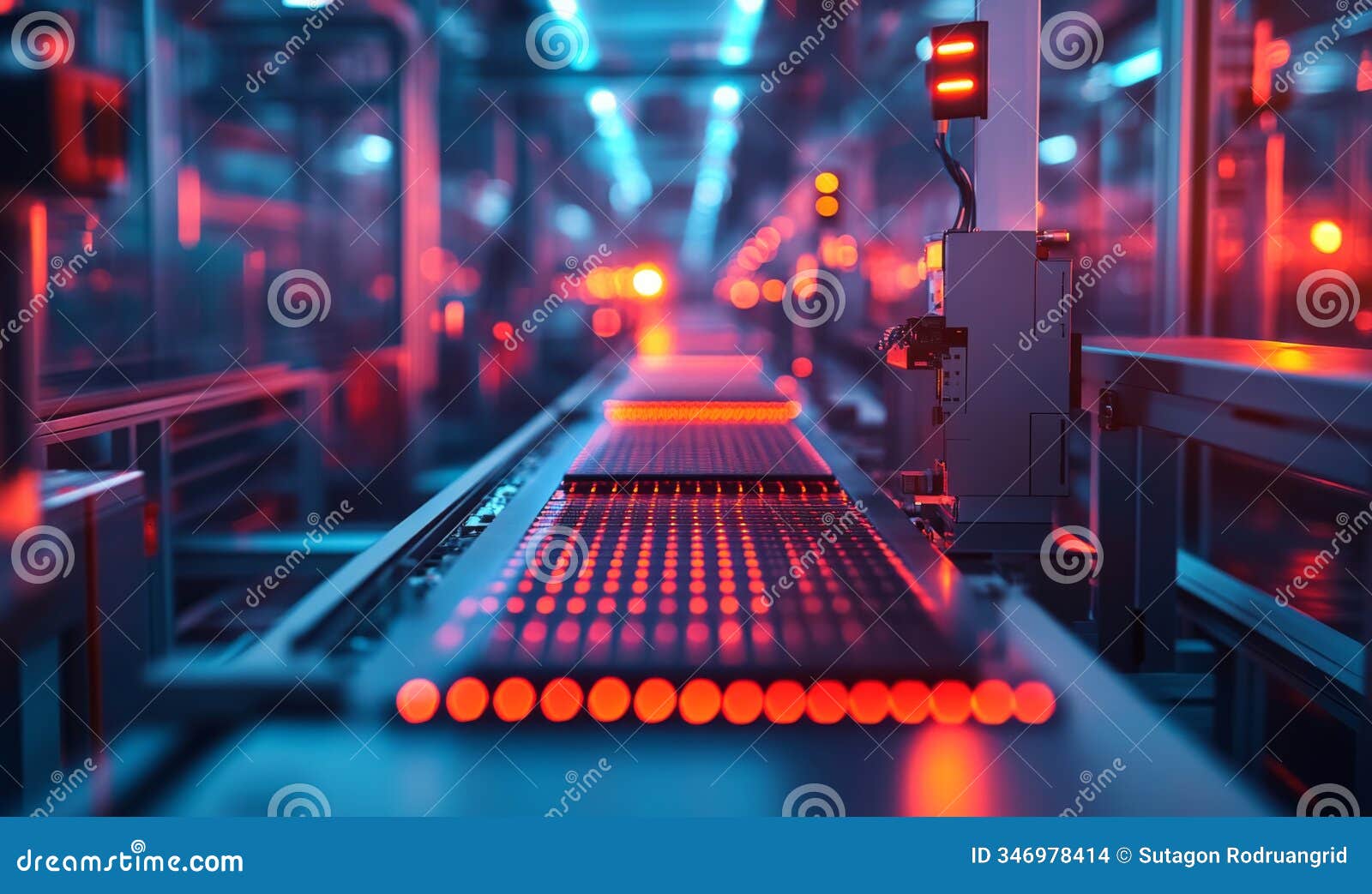 Inside View of a High-tech Microchip Manufacturing Facility, Technology ...