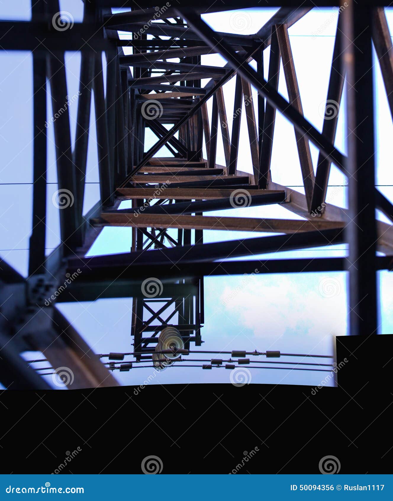 Inside View of a High-voltage Electric Pylon Stock Photo - Image of ...
