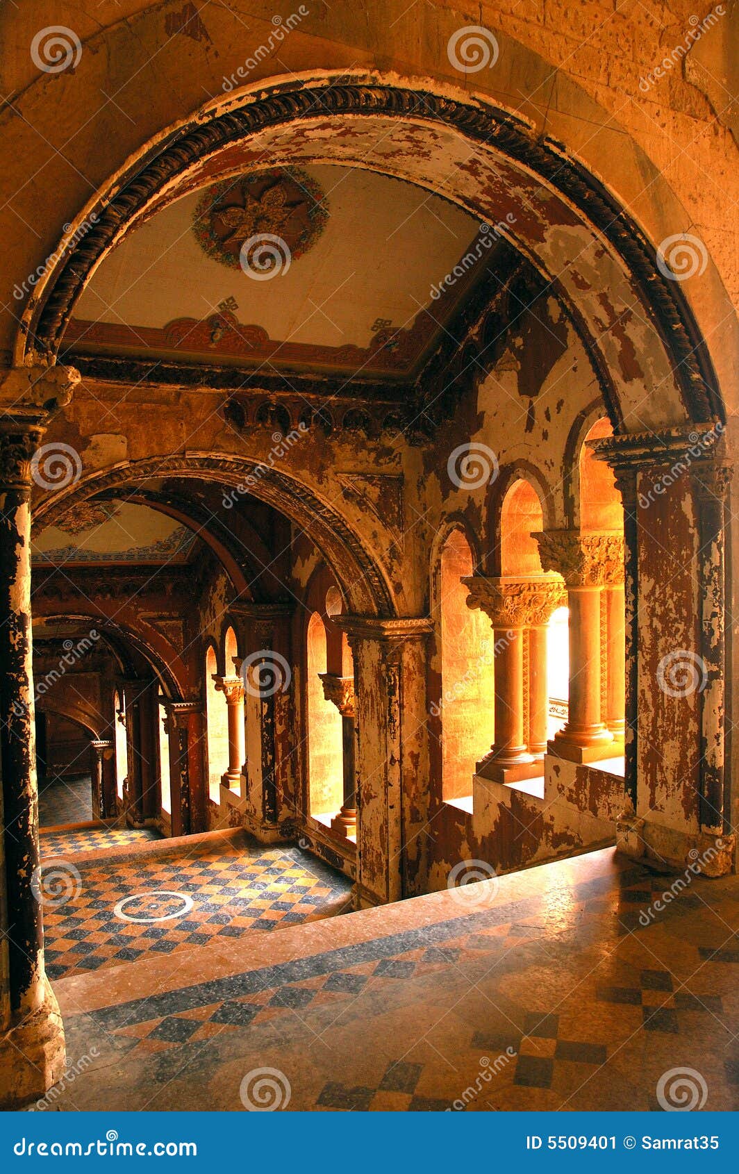 Inside View of a Historical Palace. Stock Image - Image of vertical ...