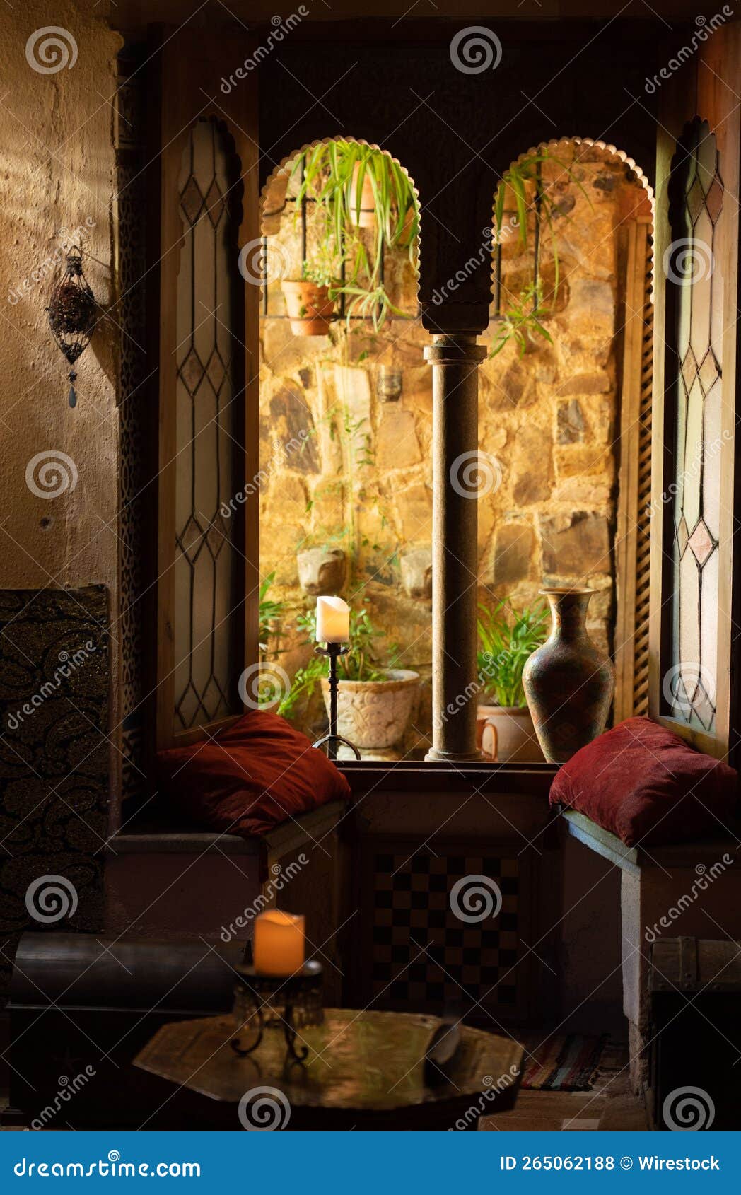 Inside View of a House with Interior in Arabic Style Stock Photo ...