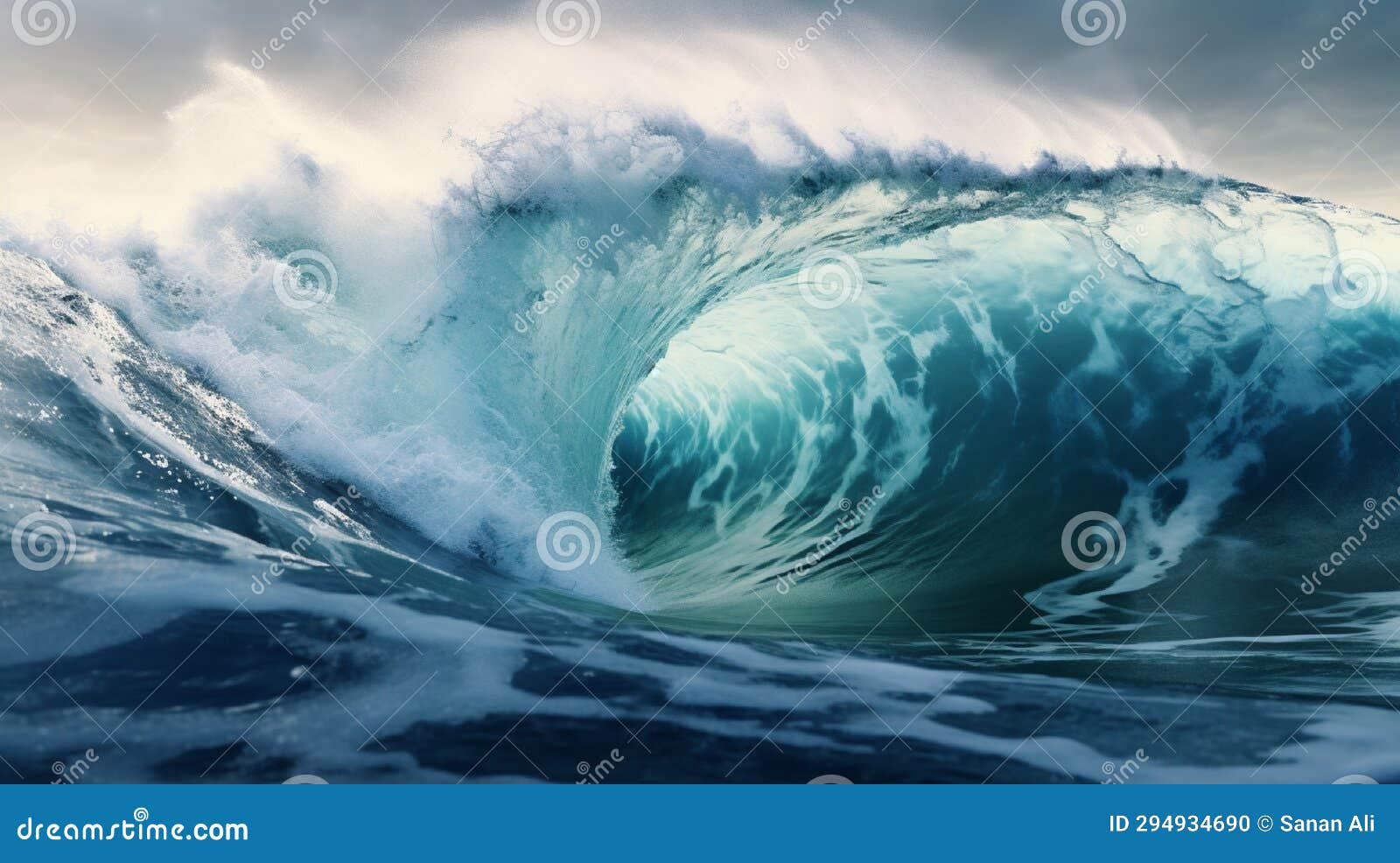 Inside View of the Huge Breaking Wave Stock Illustration - Illustration of freezing, blue: 294934690