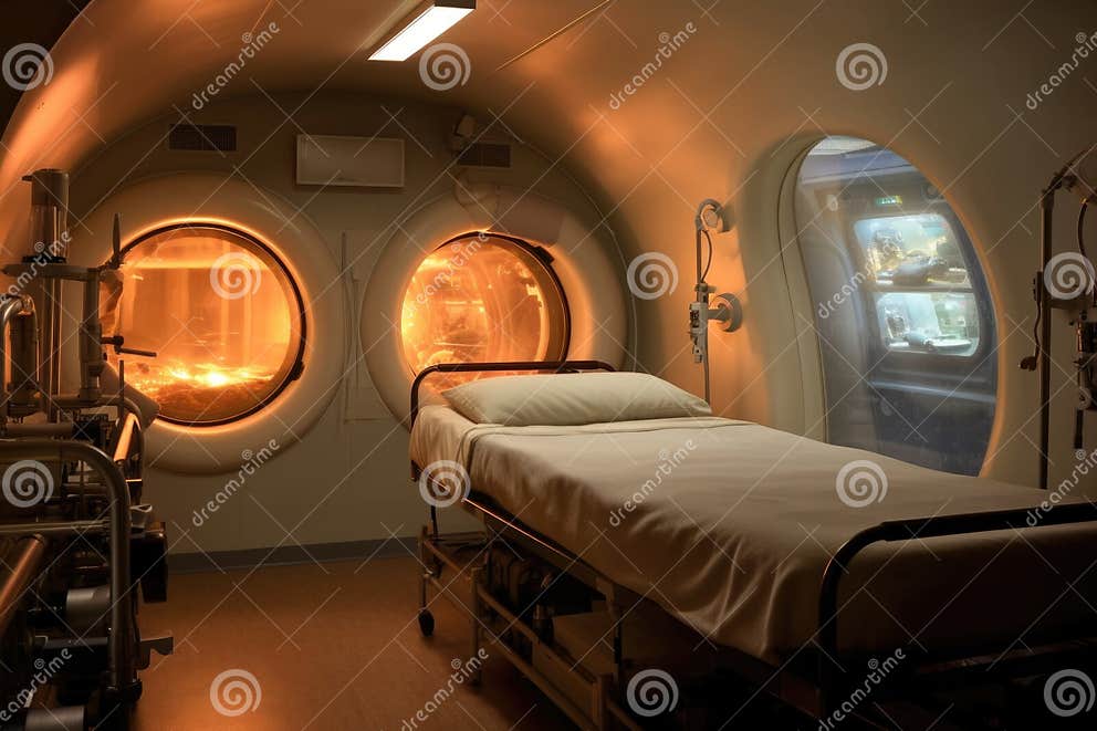 Inside View of a Hyperbaric Chamber with Soft Lighting Stock Image ...