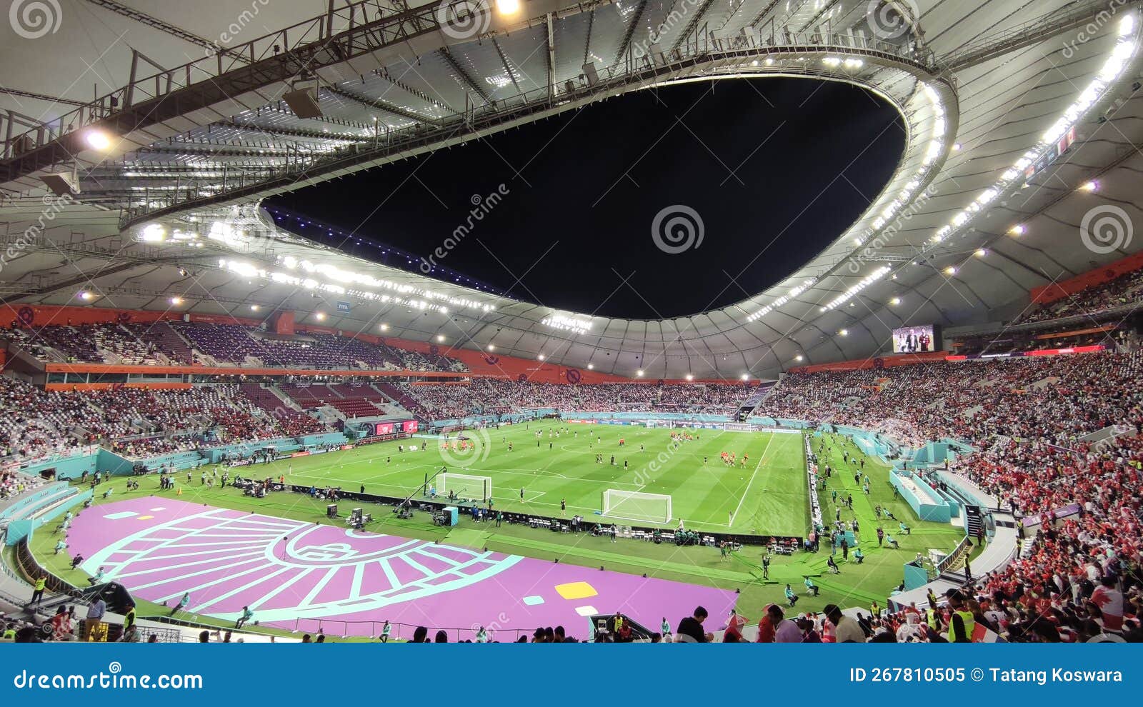 Inside View of Khalifa Stadium Qatar Editorial Image - Image of soccer ...
