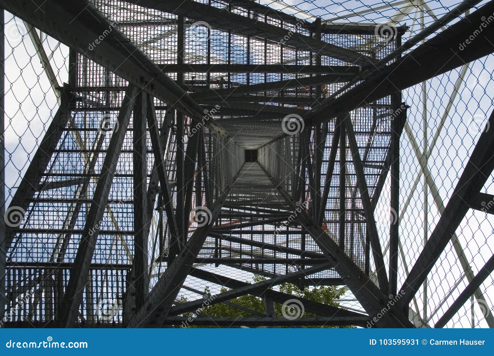 Inside View of a Lattice Tower Stock Image - Image of grid, view: 103595931