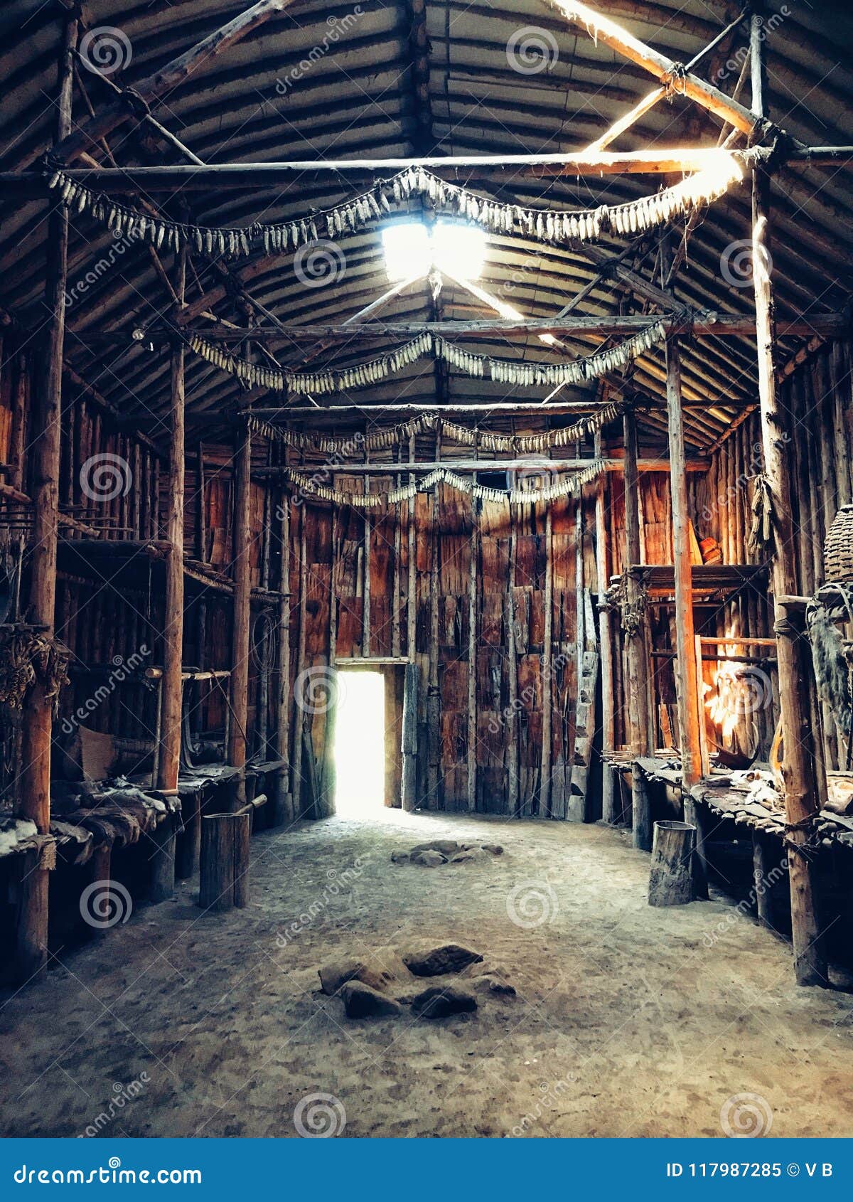 Inside of long house stock image. Image of view, woodenhouse - 117987285